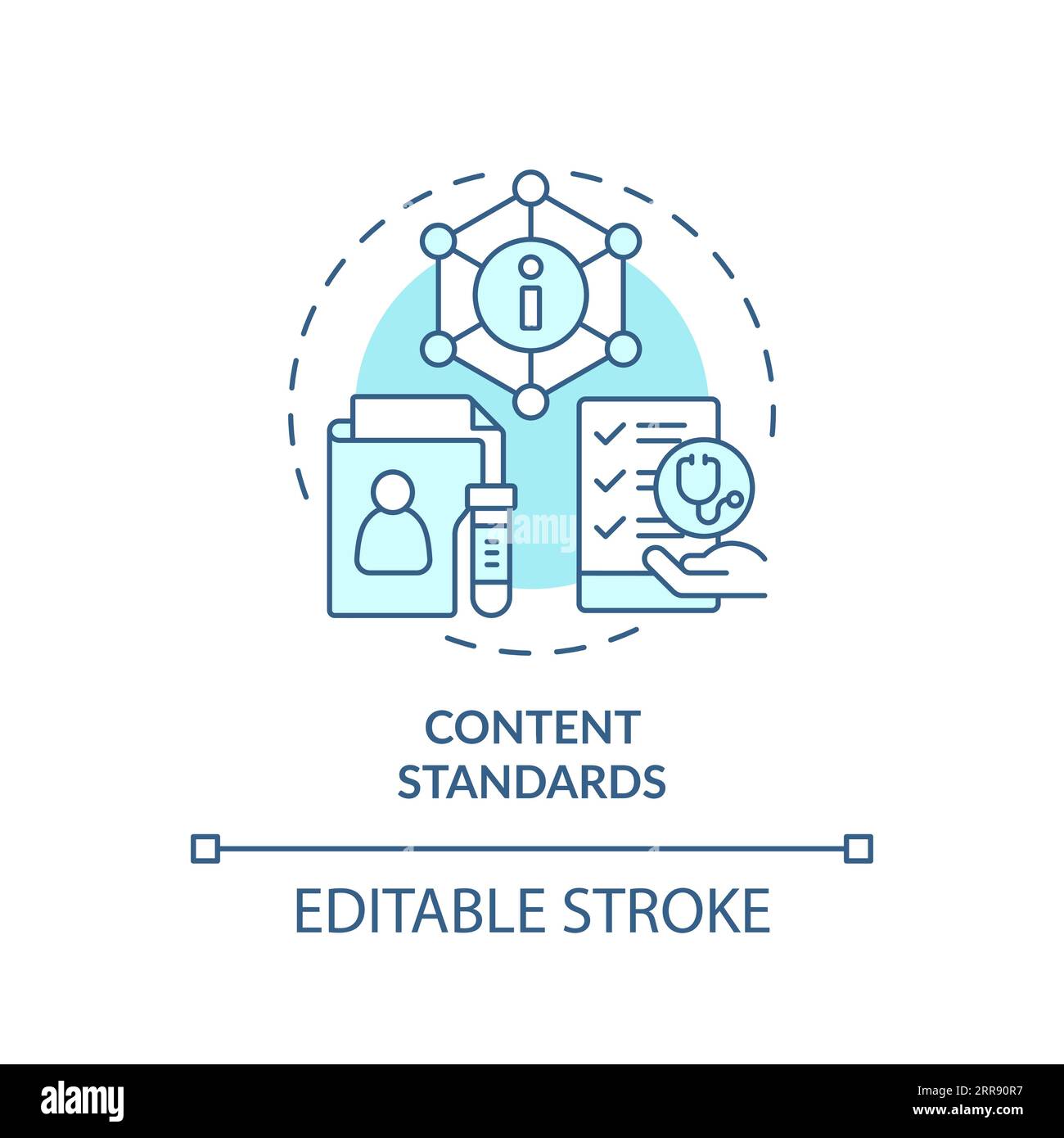 2D thin line blue icon content standards concept Stock Vector Image & Art - Alamy