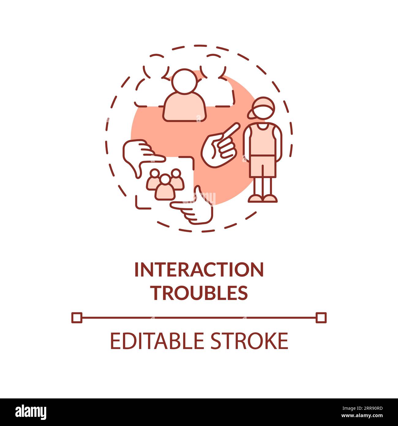 2D interaction troubles red line icon concept Stock Vector Image & Art ...