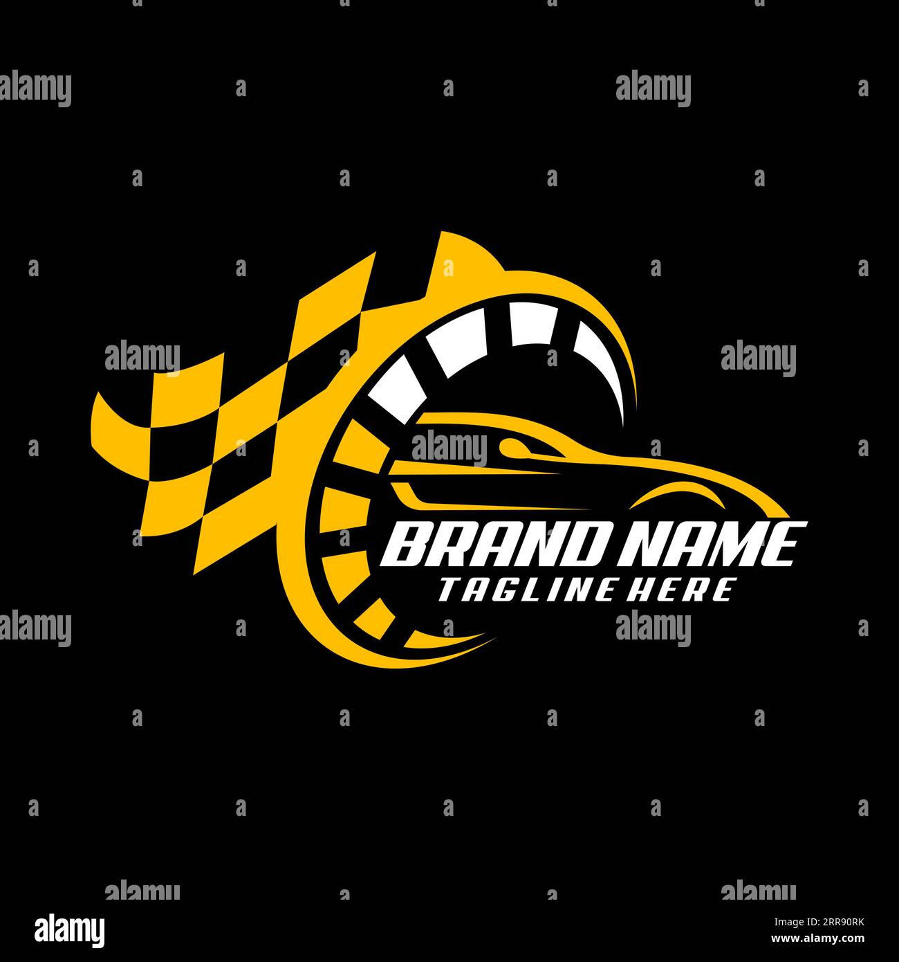 automotive speed meter car flag racing logo design vector Stock Vector ...