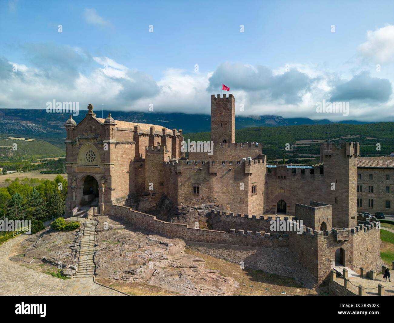 aerial view of the beautiful castle Javier in Navarra, Spain Stock ...