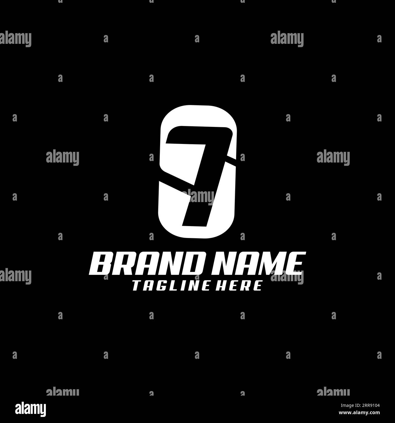 abstract monogram initial S 7 logo design vector Stock Vector Image ...