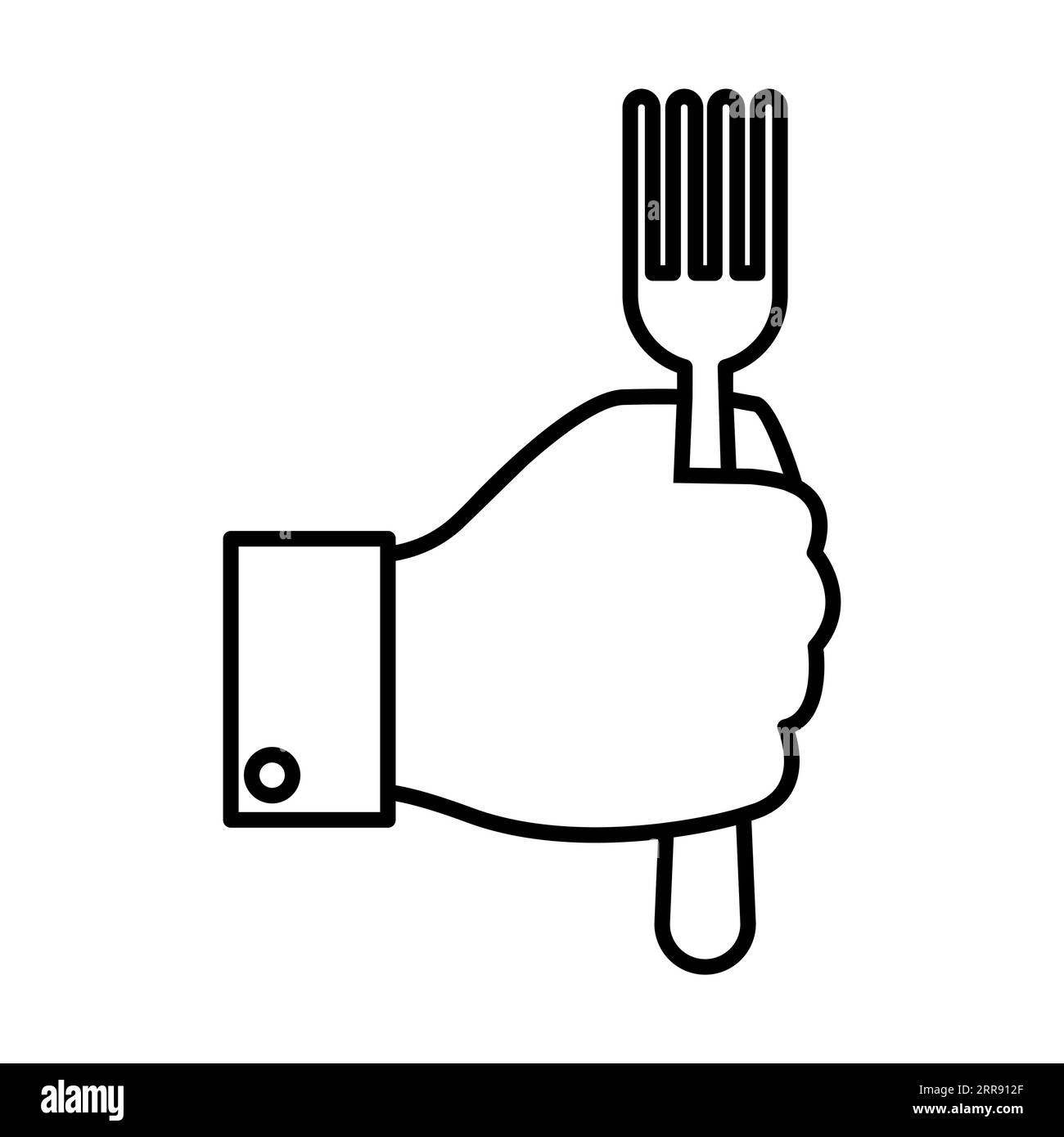 Chef hand holding fork isolated on white Stock Vector Image & Art - Alamy