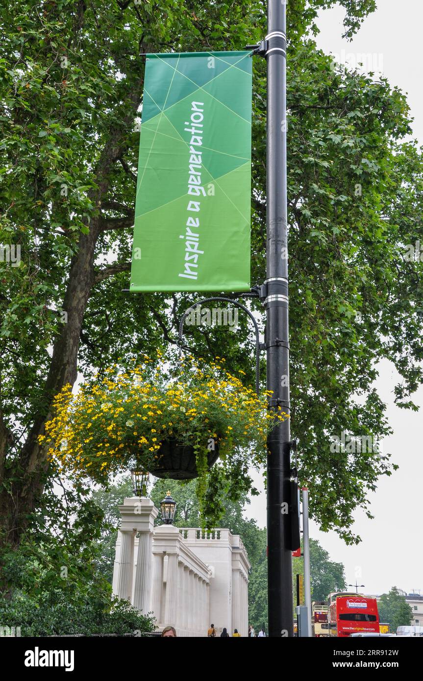 Inspire a generation, slogan flag during the London 2012 Olympics, in ...