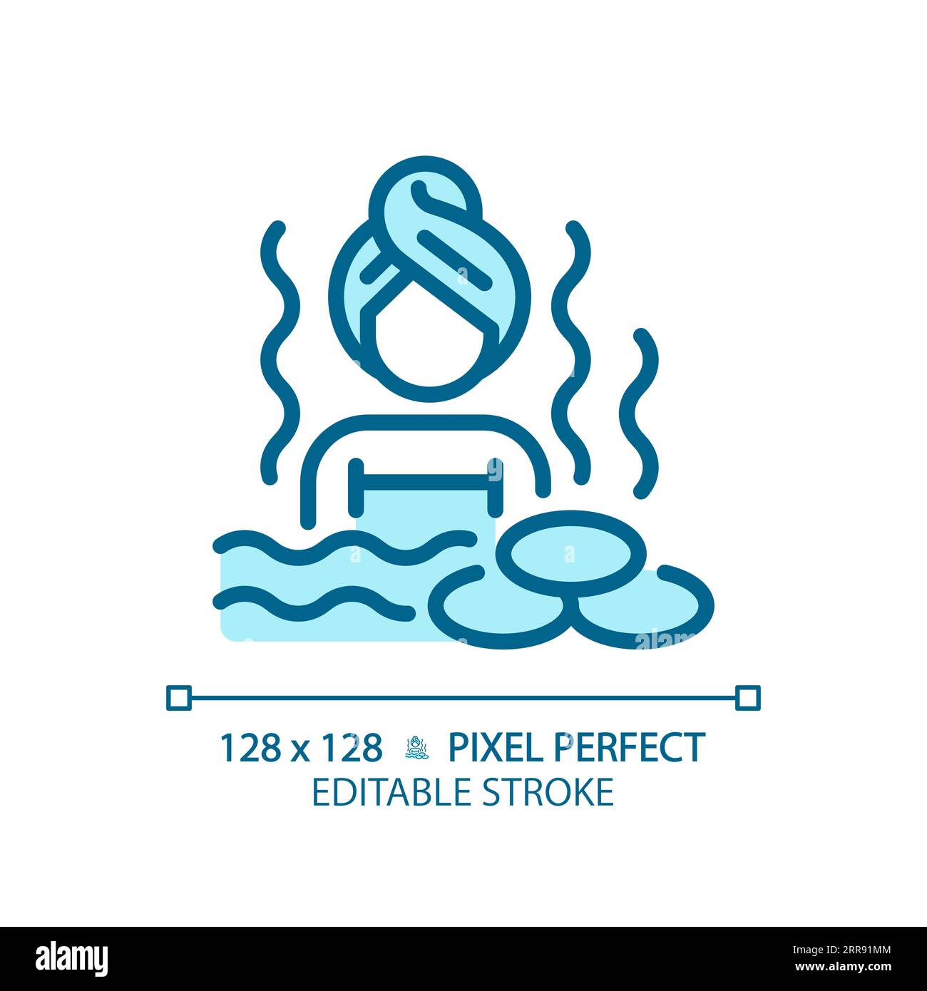 2D customizable hot water bath linear icon Stock Vector Image & Art - Alamy