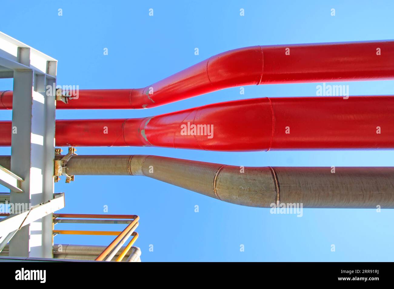 color oil pipe in a petrochemical plant, closeup of photo Stock Photo ...