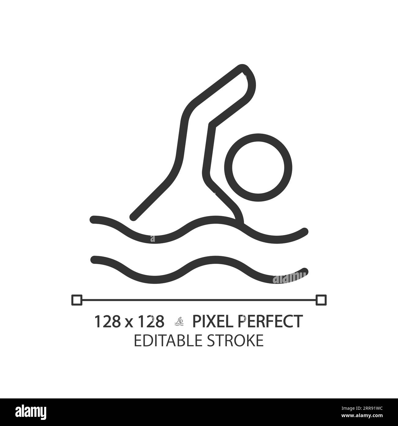 2D customizable swimming black linear icon Stock Vector Image & Art - Alamy