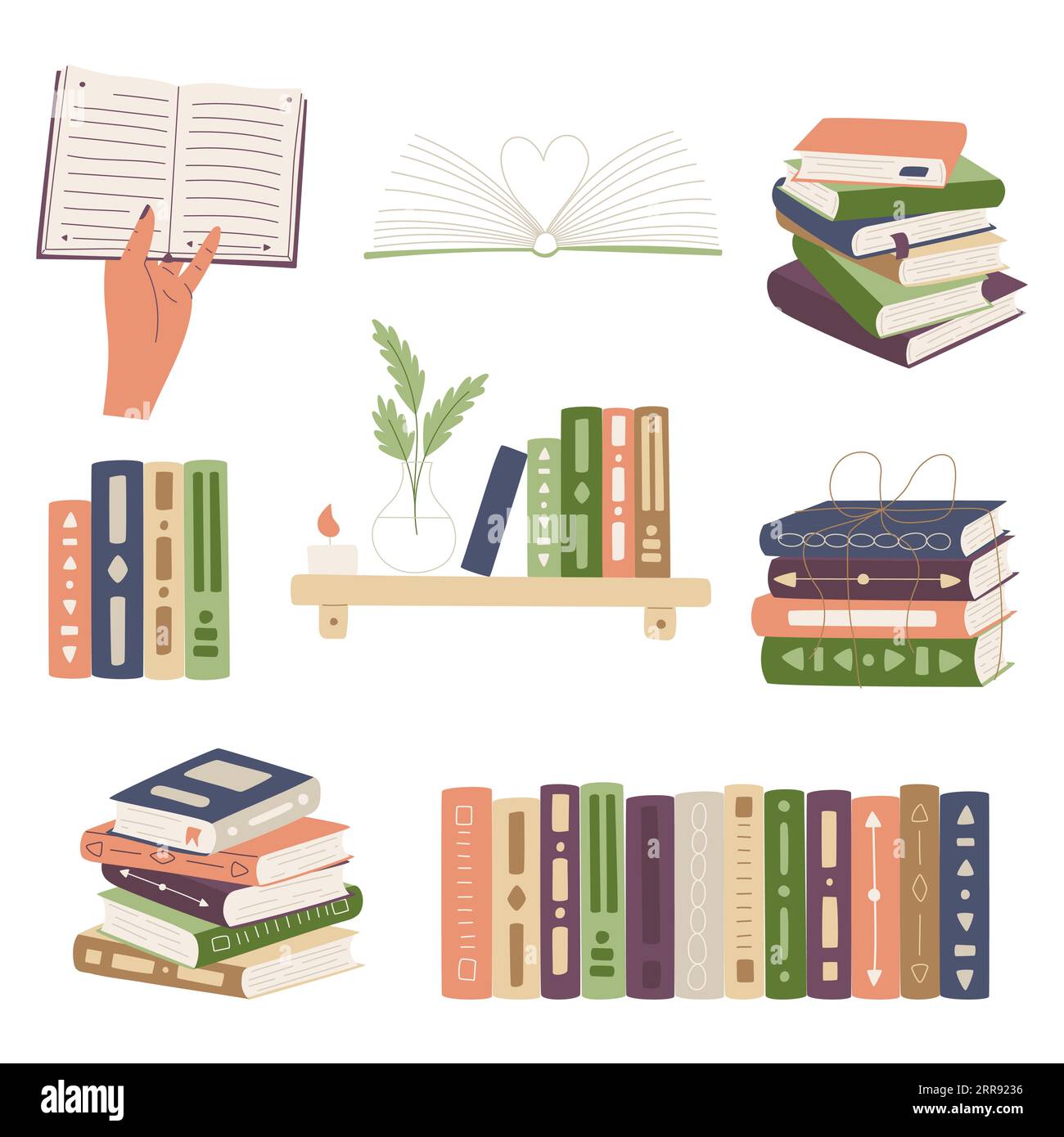 Book shelf on open Stock Vector Images - Alamy