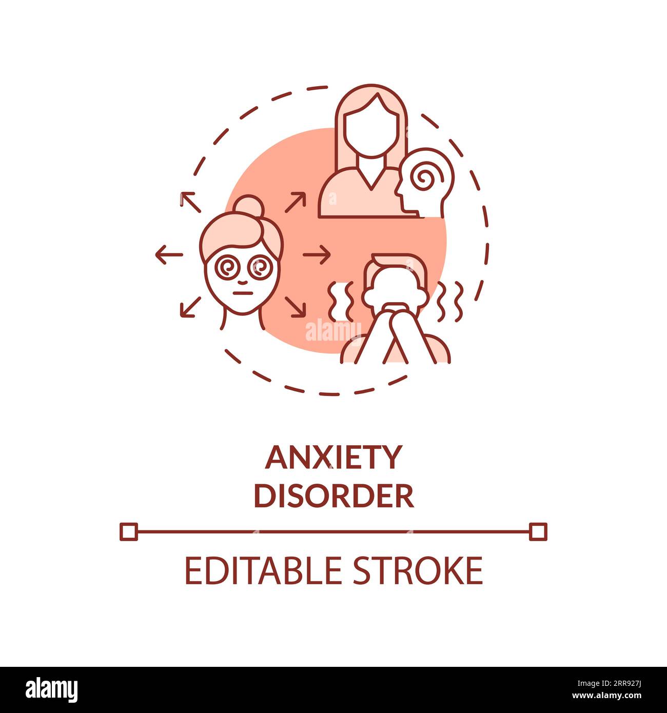 2D anxiety disorder red line icon concept Stock Vector Image & Art - Alamy