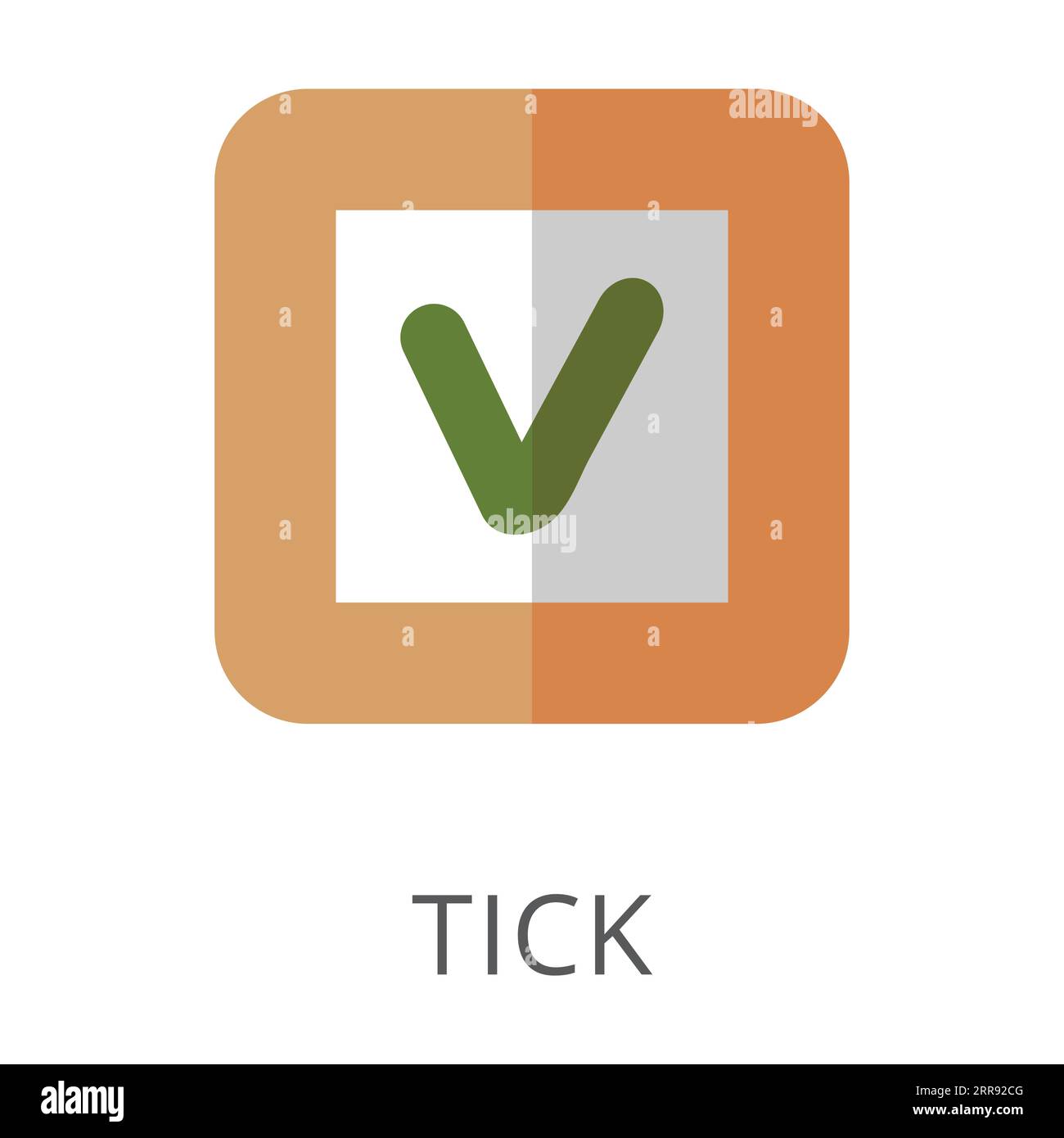 Checkmark in square as symbol for completion flat vector icon Stock ...