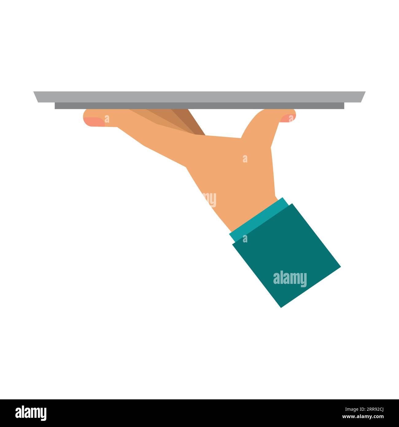 Waiter hand holding empty tray Stock Vector Image & Art - Alamy