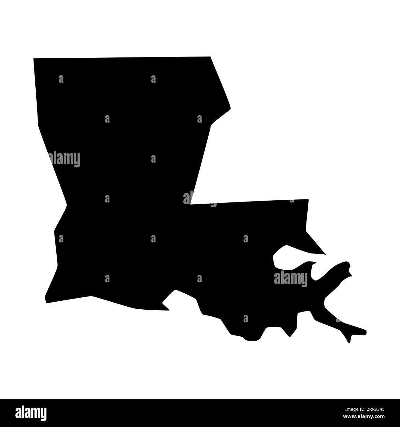 Louisiana State Map On White Background Isolated Illustration Stock