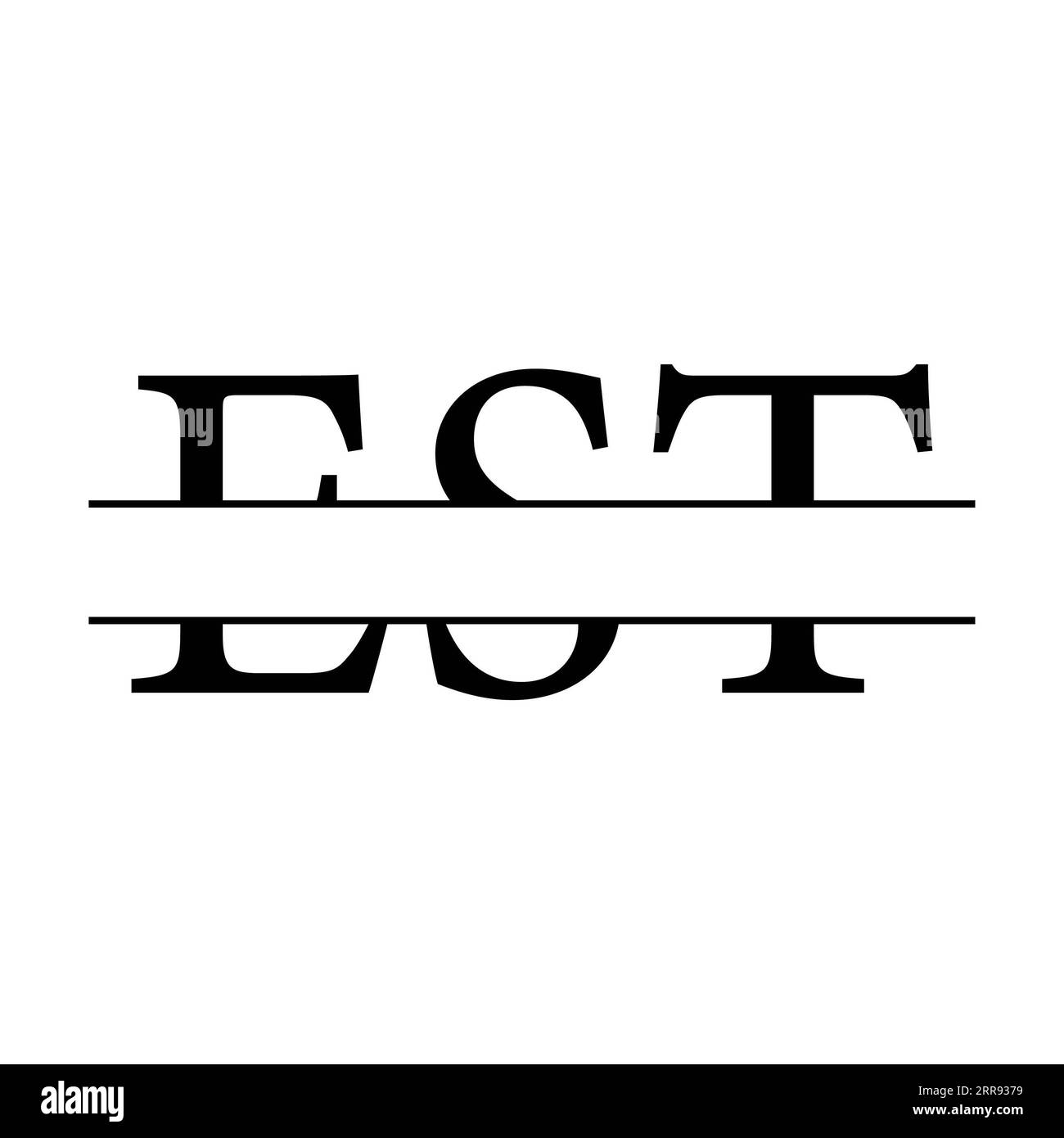 Established monogram, est. on white background. Isolated illustration ...