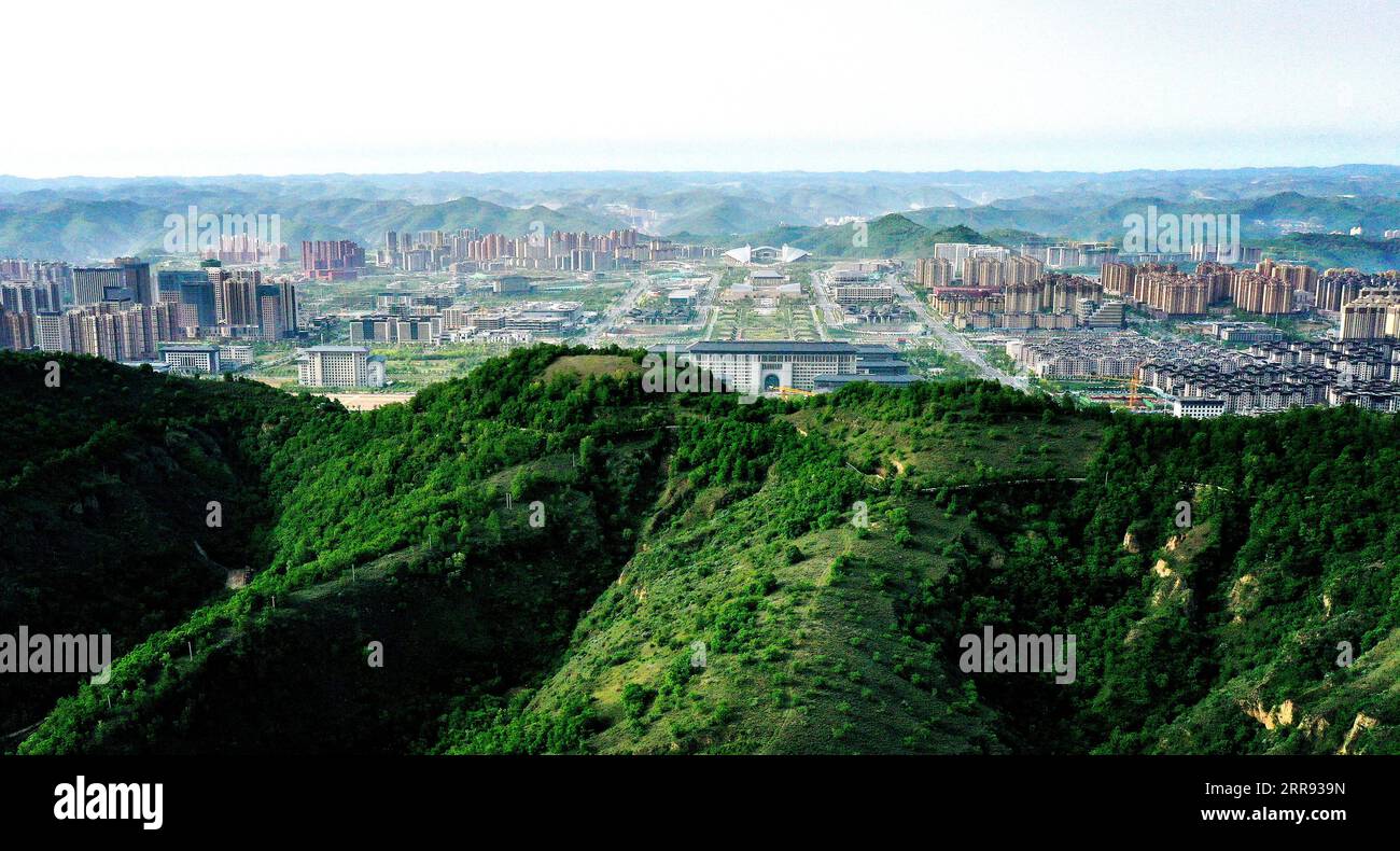 210526 -- YAN AN, May 26, 2021 -- Aerial photo taken on May 26, 2021 ...