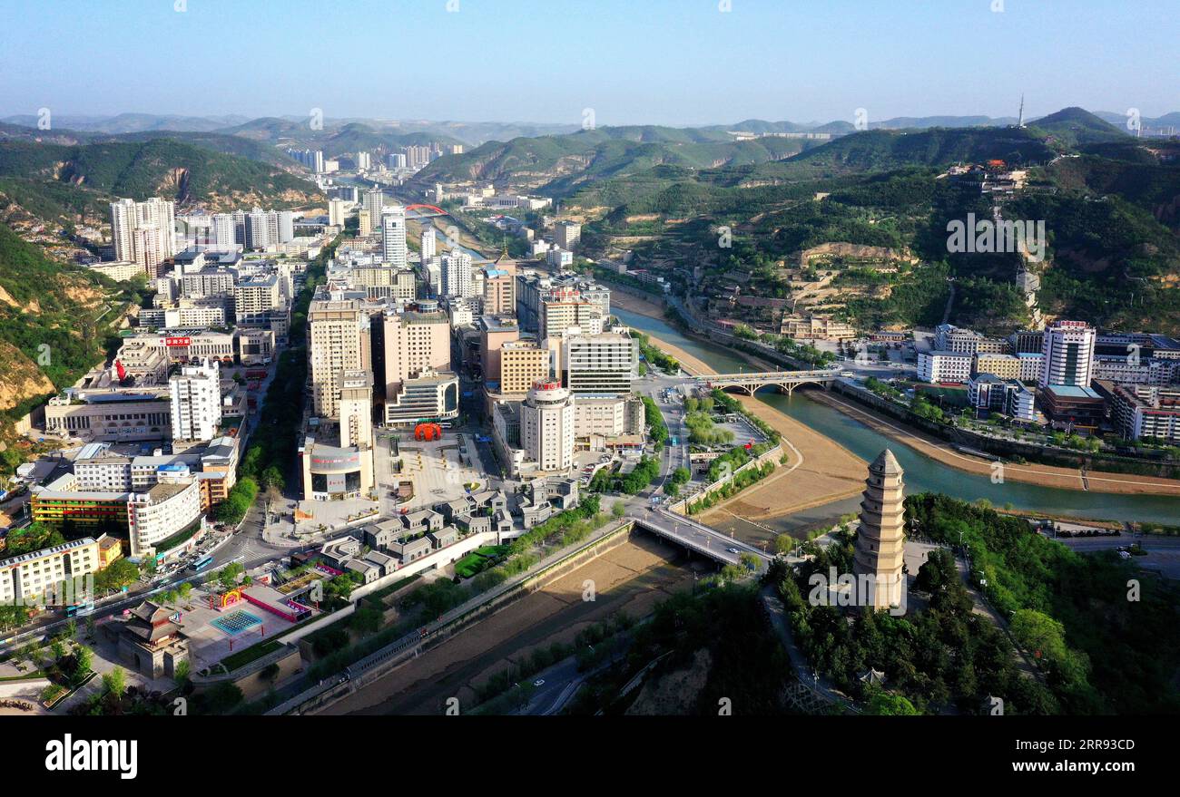 210526 -- YAN AN, May 26, 2021 -- Aerial photo taken on May 9, 2021 ...