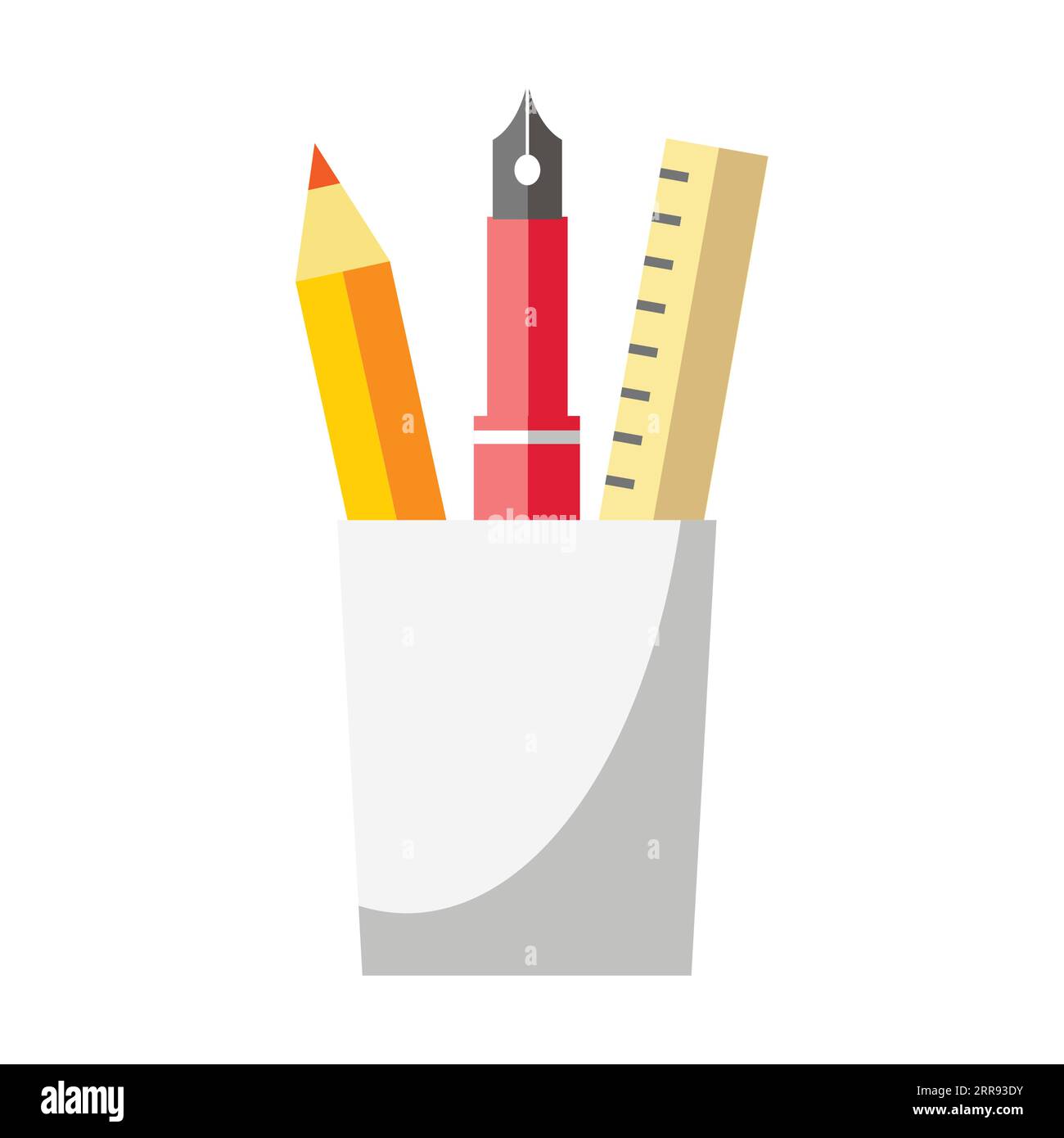 Cup with school supplies vector Stock Vector Image & Art - Alamy