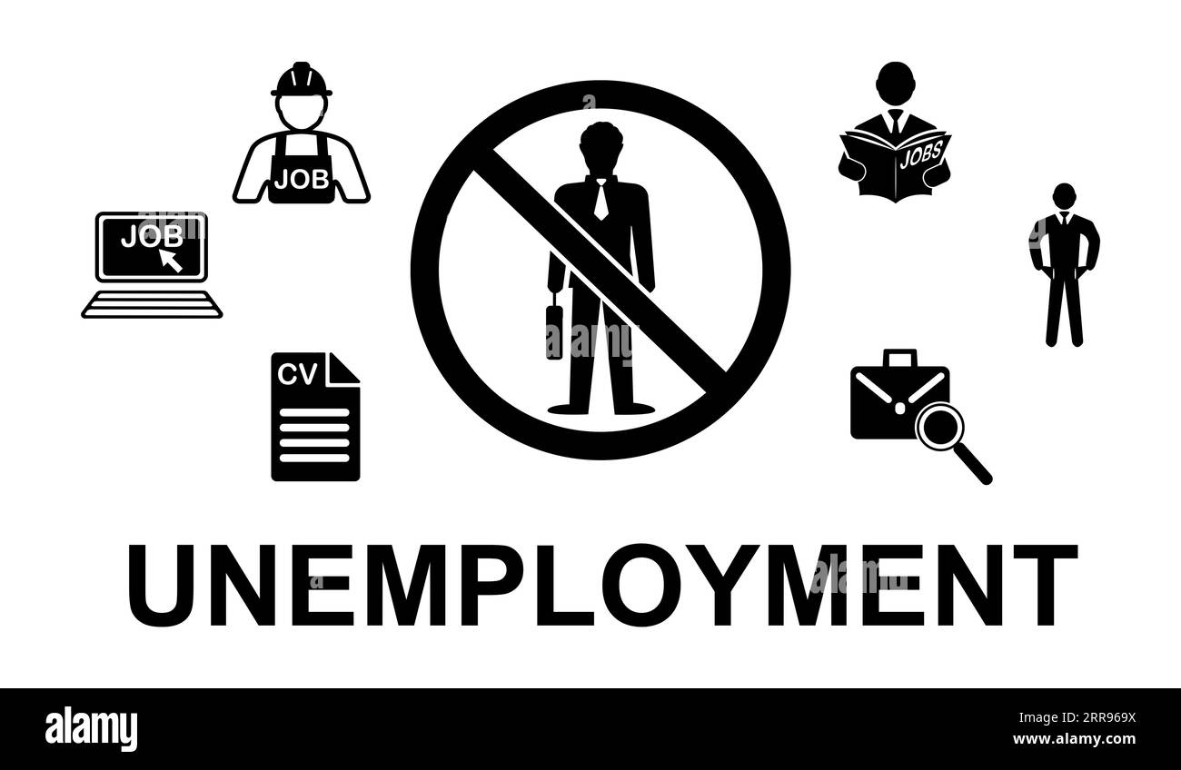 Illustration of an unemployment concept Stock Photo - Alamy