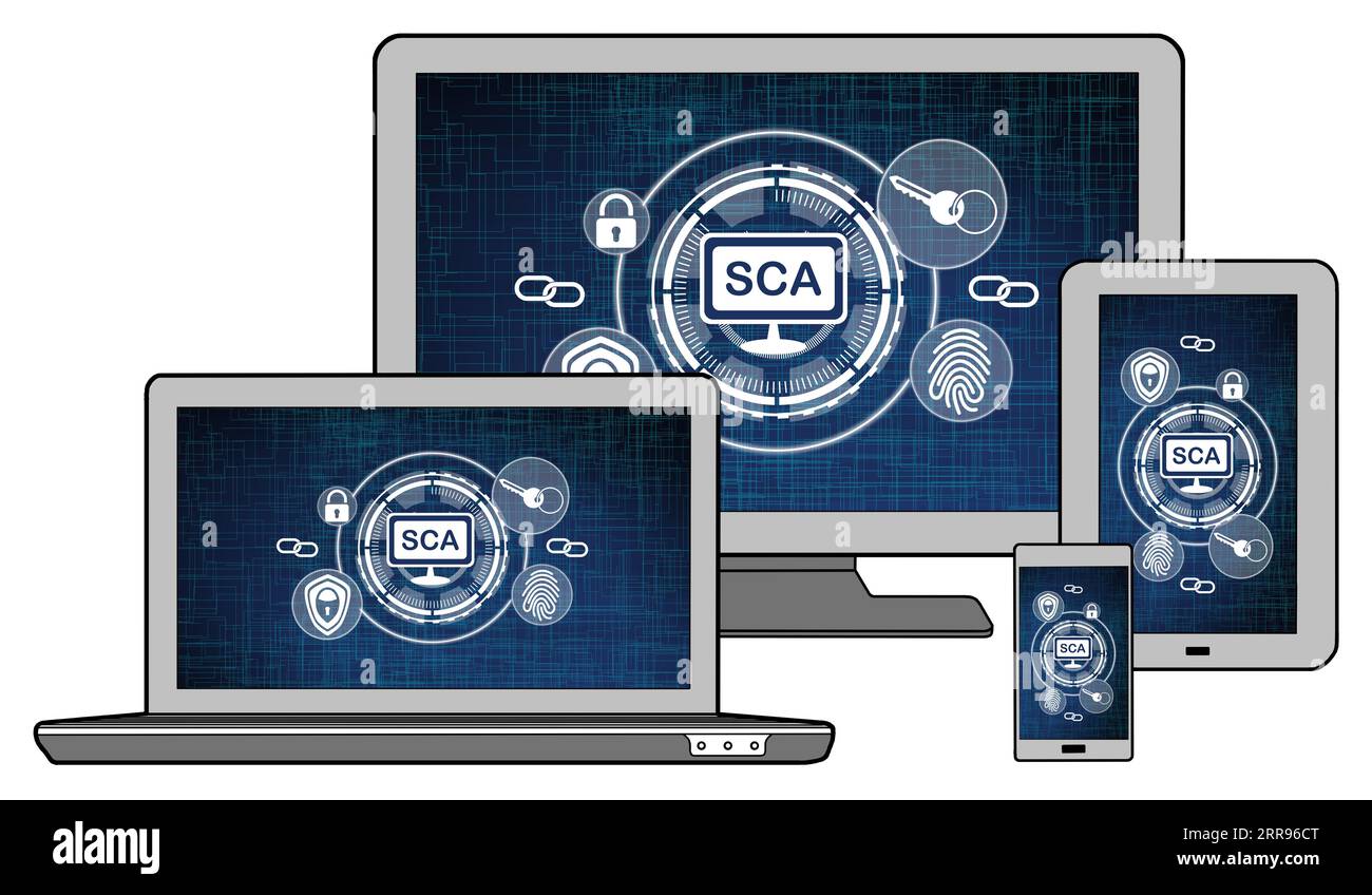 Sca concept shown on different information technology devices Stock ...