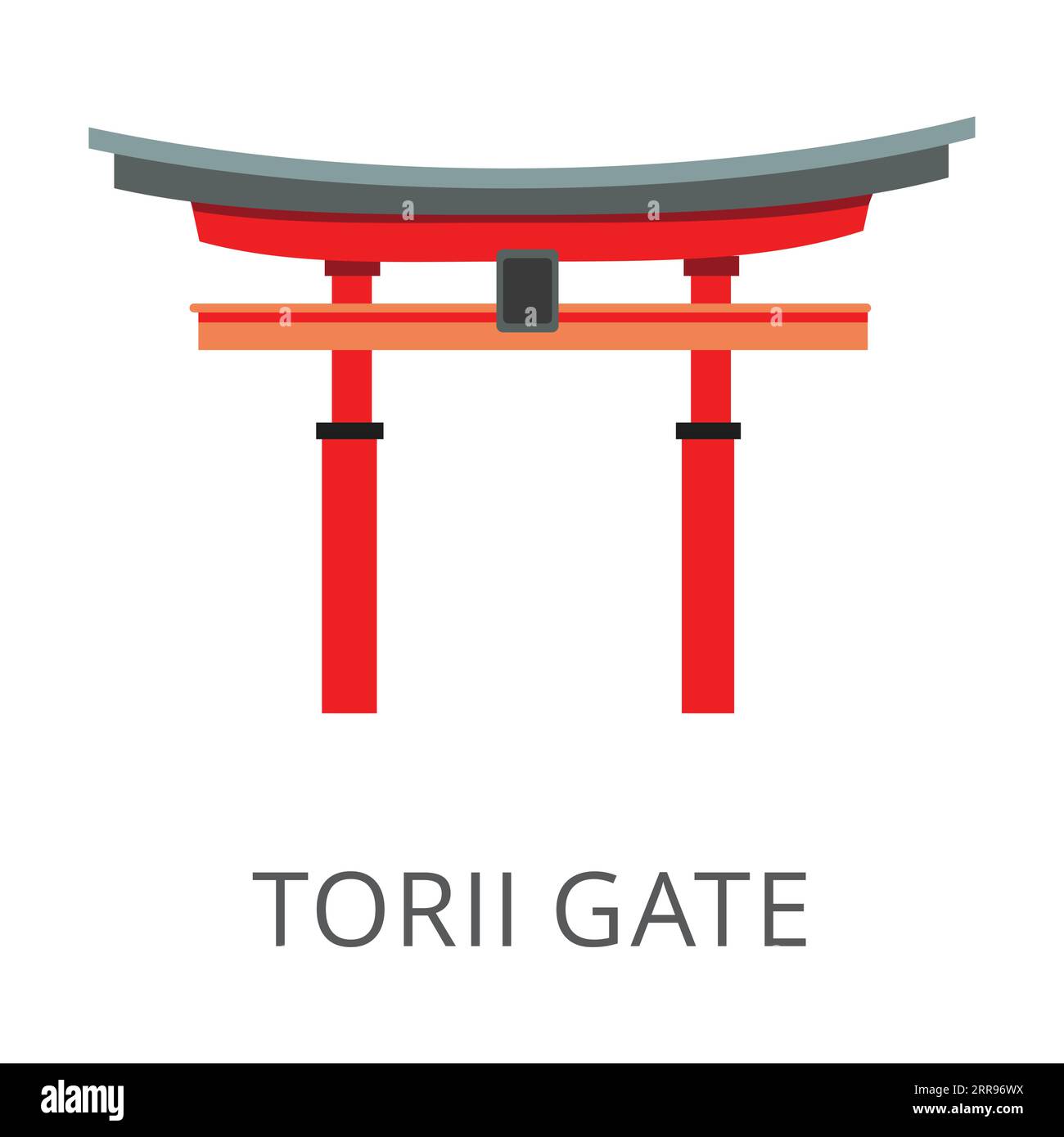 Ancient Torii gate in Japan flat vector icon Stock Vector Image & Art ...