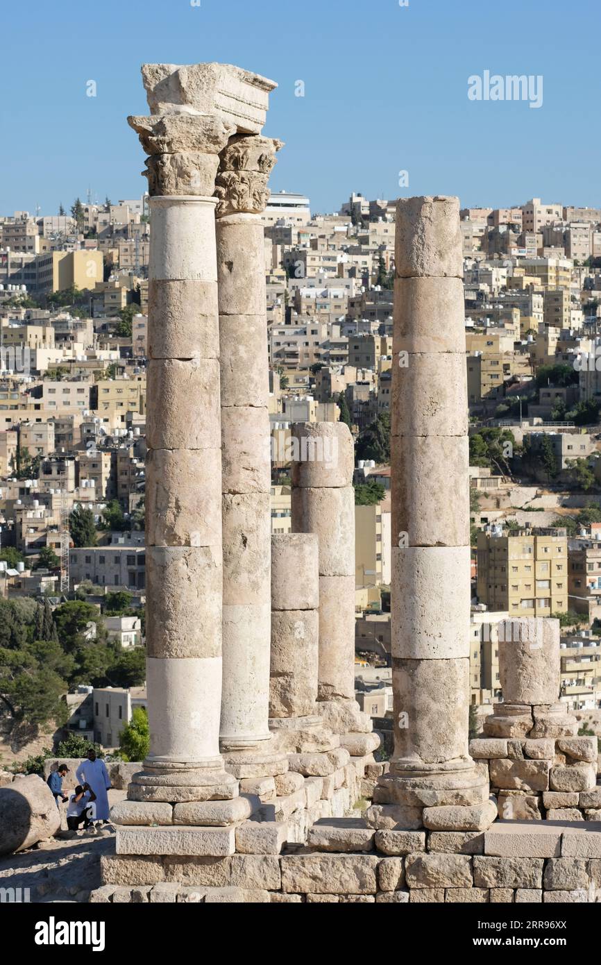 Amman Jordan - the ancient Roman ruins of the Temple of Hercules at the ...