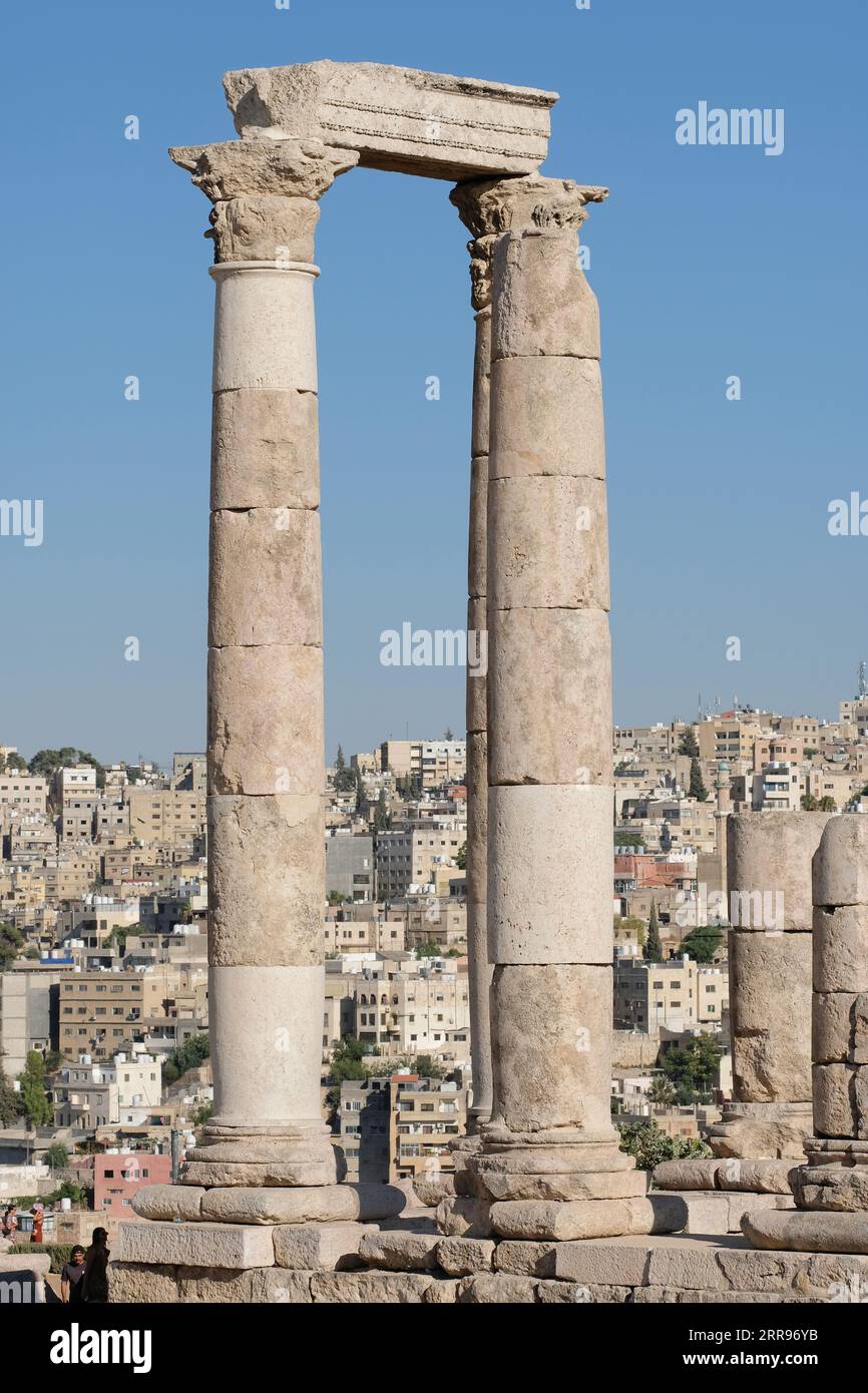 Amman Jordan - the ancient Roman ruins of the Temple of Hercules at the ...