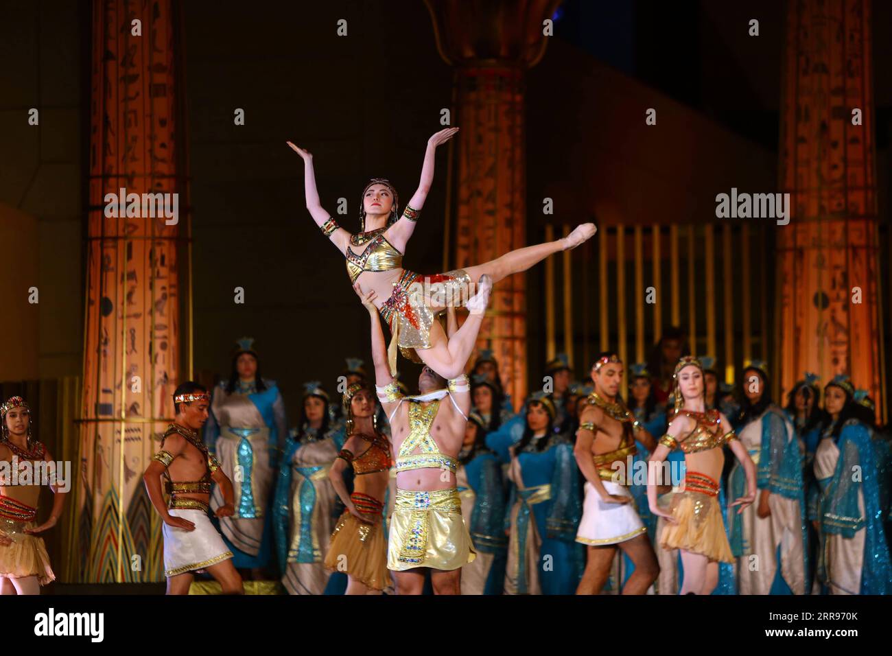 210531 -- CAIRO, May 31, 2021 -- Artists perform the opera Aida at ...