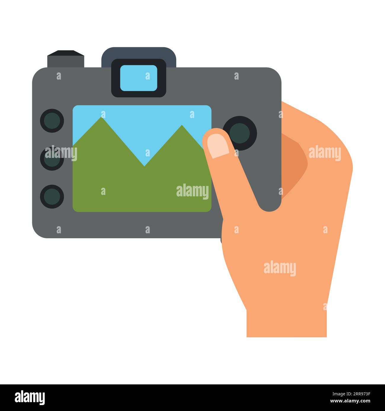 Traveler hand holding camera vector Stock Vector Image & Art - Alamy