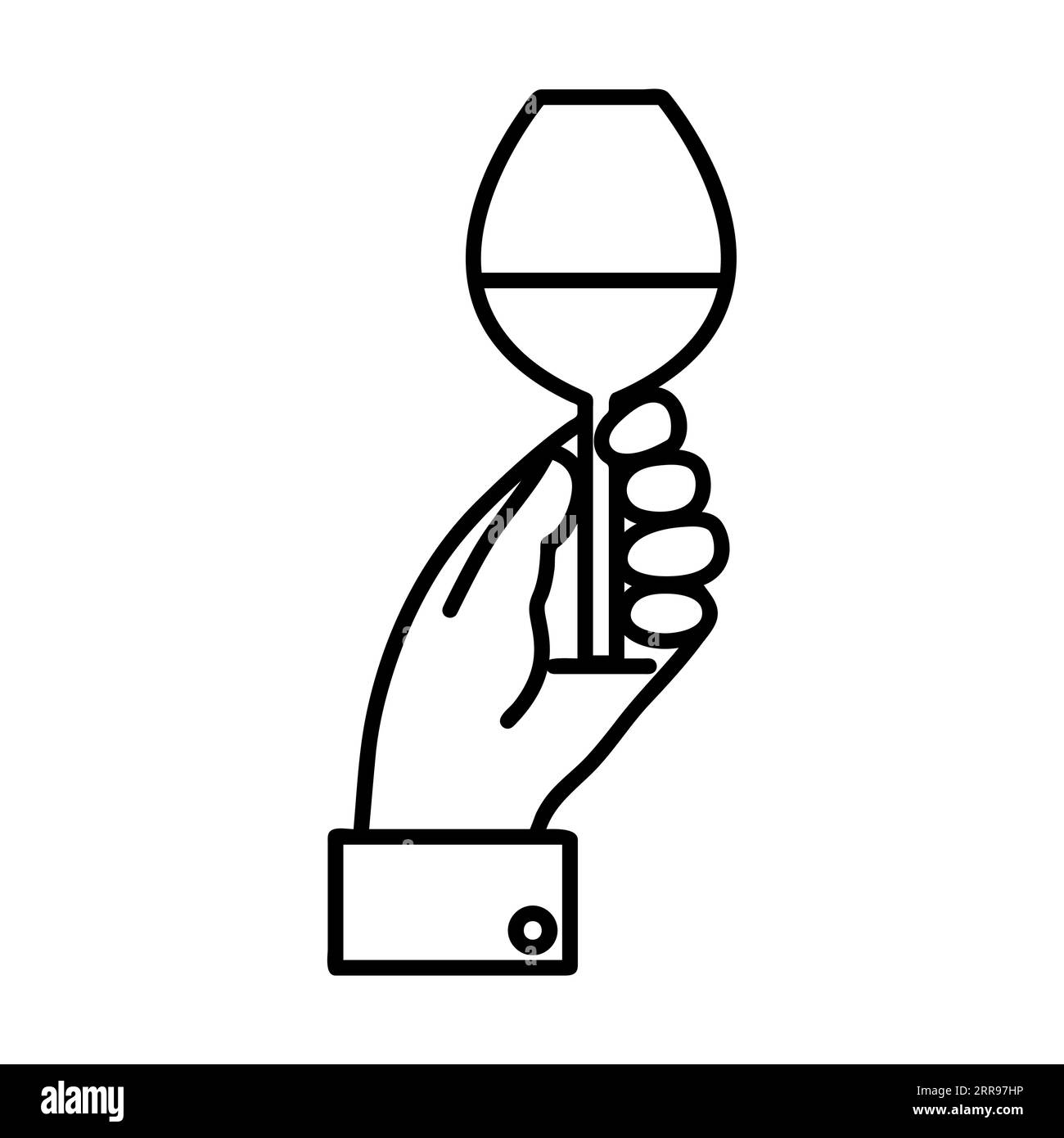 Hand Holding Glass Of Wine Isolated On White Stock Vector Image And Art Alamy