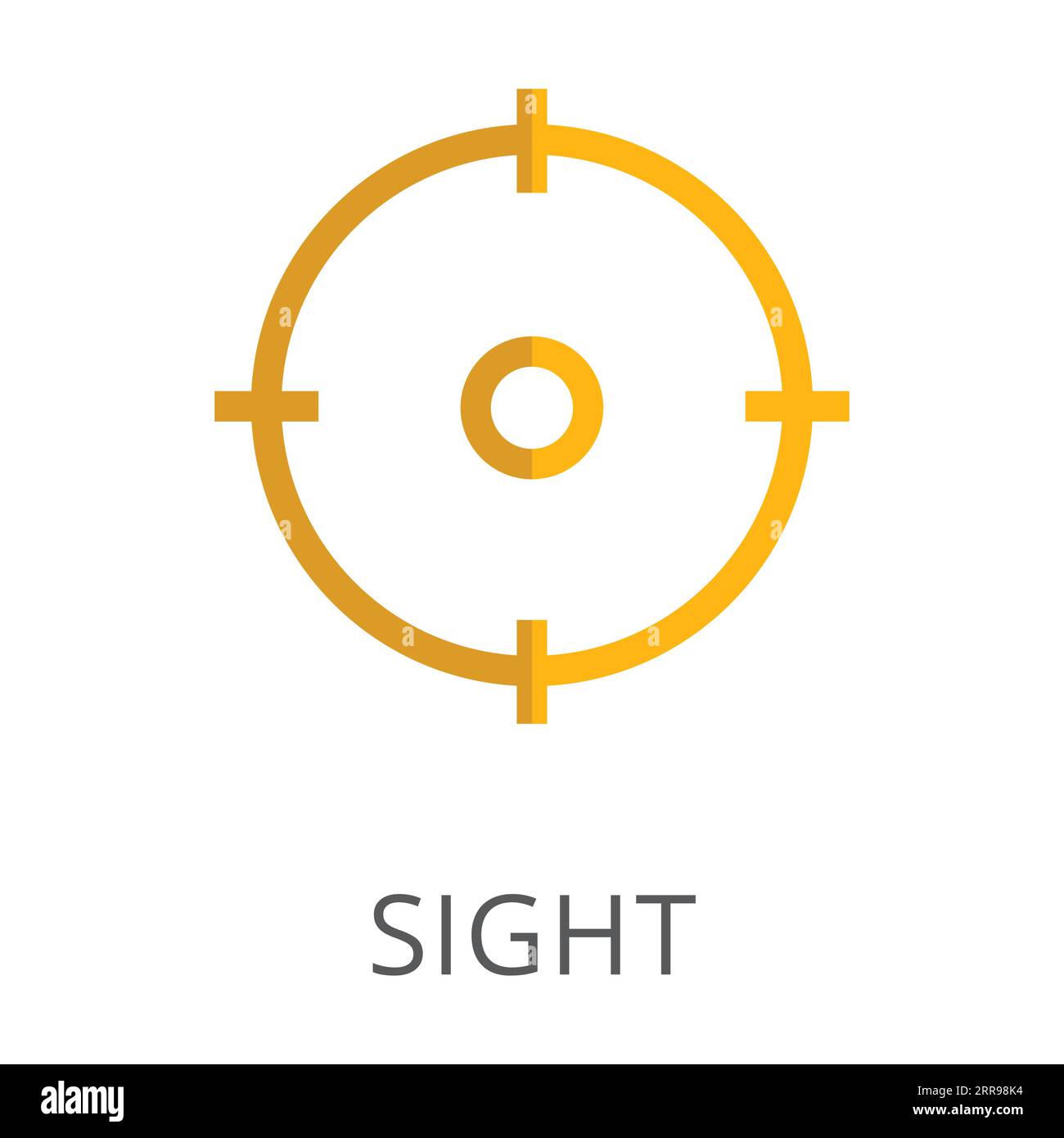 Round symbol of sight focusing on object isolated on white Stock Vector ...