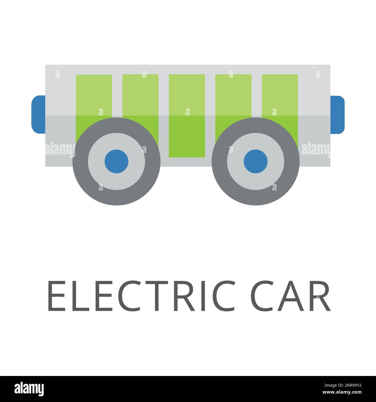 Battery on wheels as symbol for electric car flat vector icon Stock ...