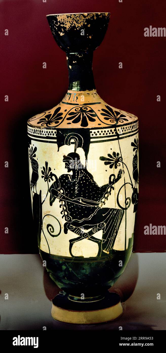 White ground Lekythos, Cockerel 490 -480 BC Athens, Museum, Greek ...