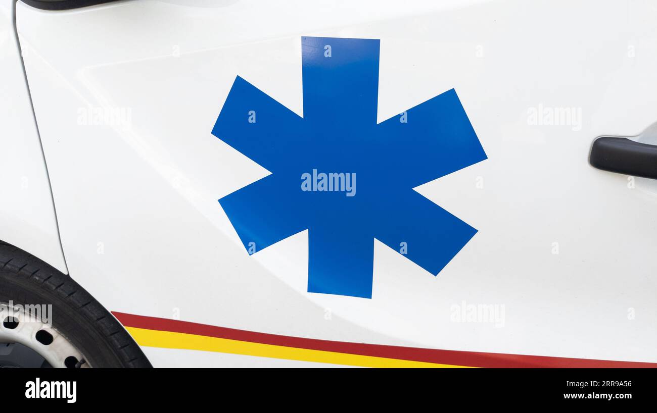ambulance blue cross sticker on emergency car door emergency ...