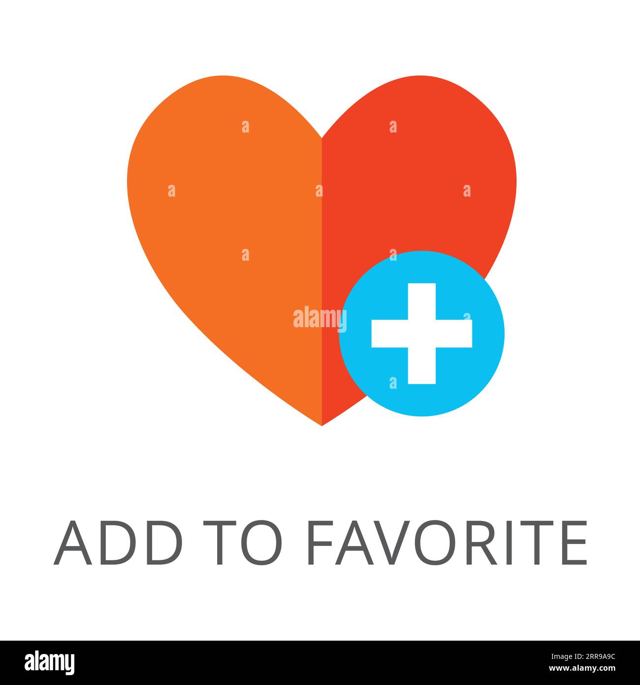 Red heart with plus as like symbol for UI flat vector icon Stock Vector ...