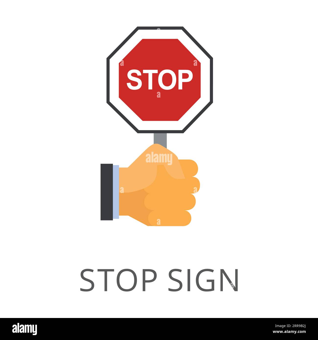 Hand holding stop sign flat vector icon Stock Vector Image & Art - Alamy