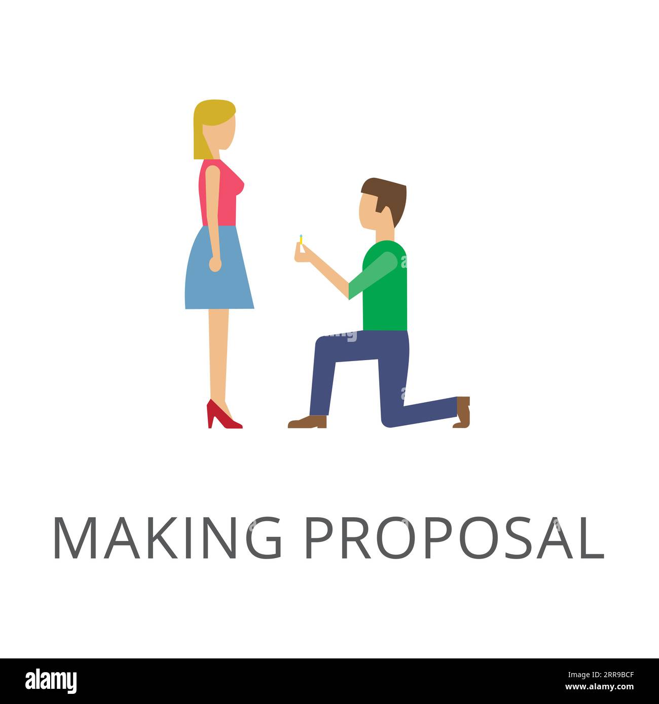 Young guy making marriage proposal to beloved girl Stock Vector Image ...