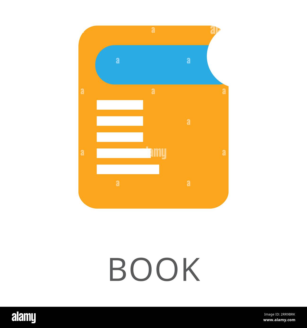 Orange book with red bookmark isolated on white Stock Vector Image ...