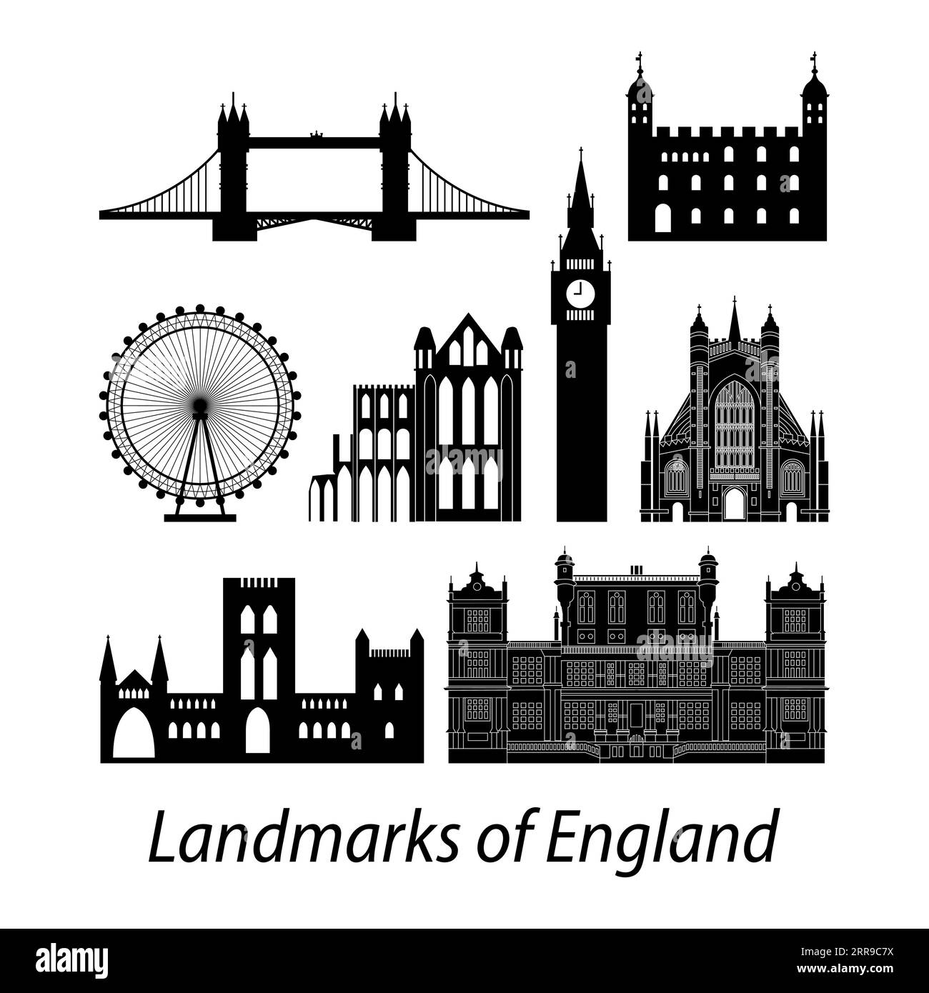 London skyline silhouette vector Black and White Stock Photos & Images ...