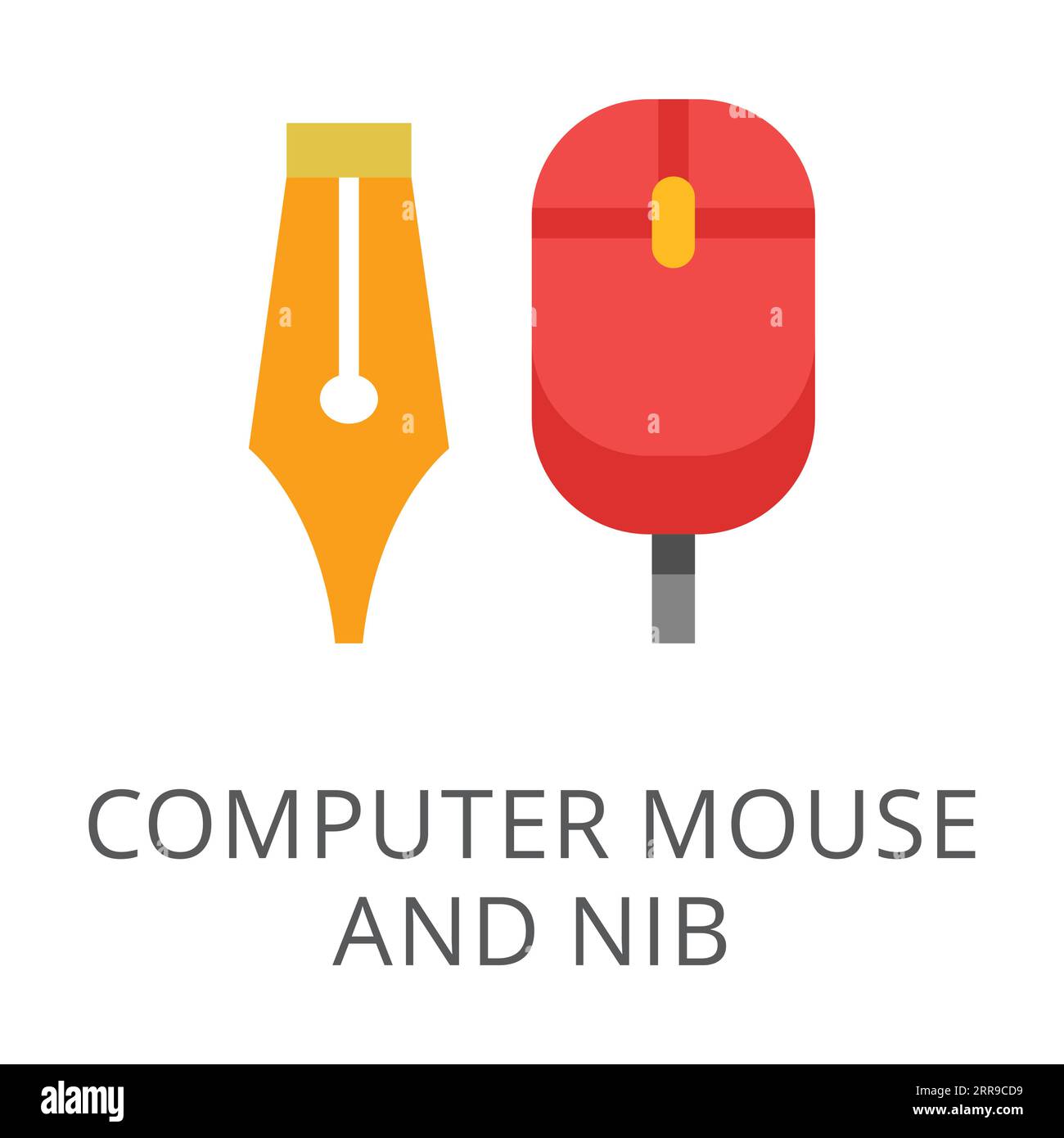Fountain pen nib and red computer mouse flat vector icon Stock Vector Image & Art - Alamy