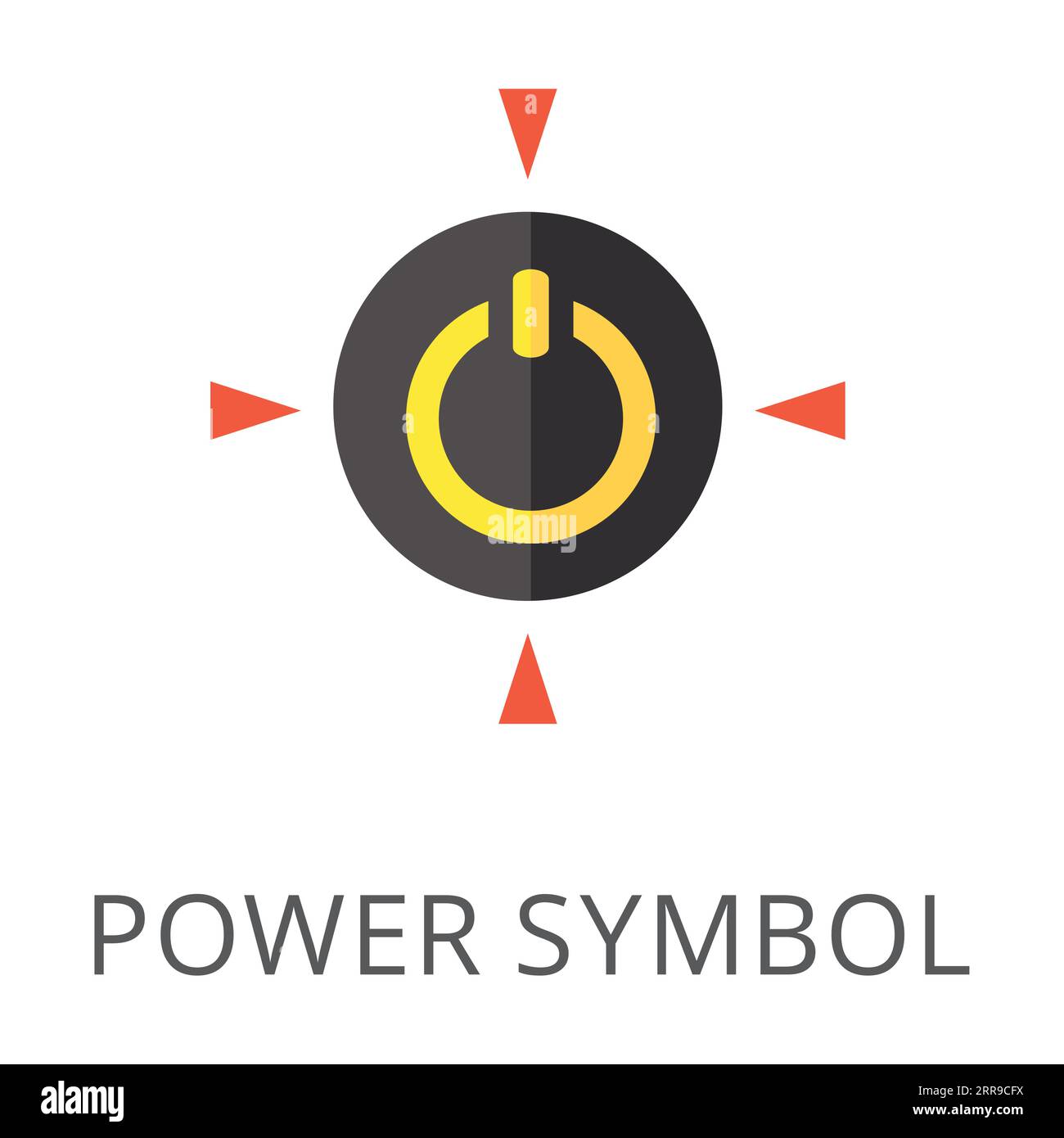 Round button symbol with touch control isolated on white Stock Vector ...