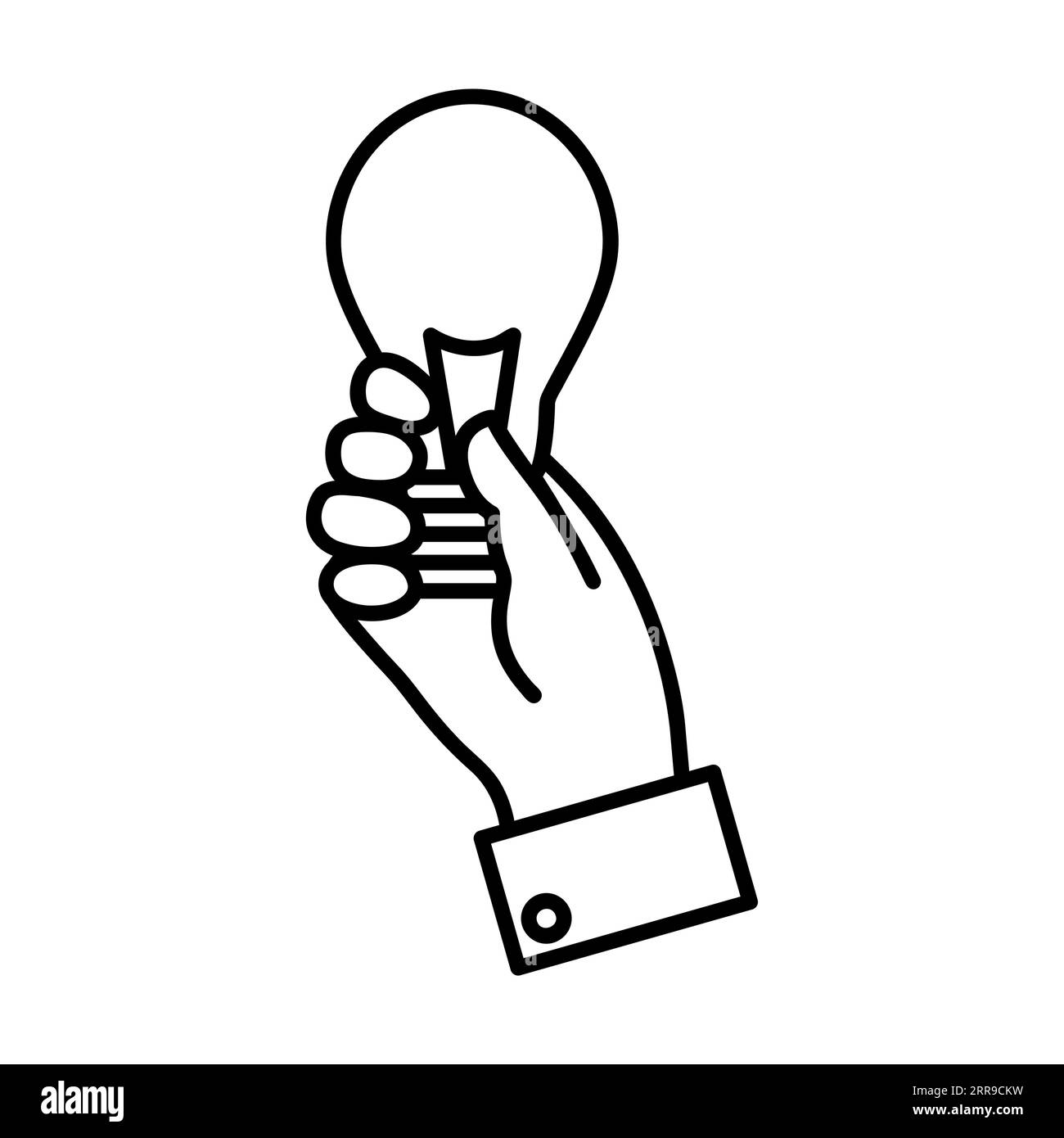 Hand holding light bulb isolated on white Stock Vector Image & Art - Alamy