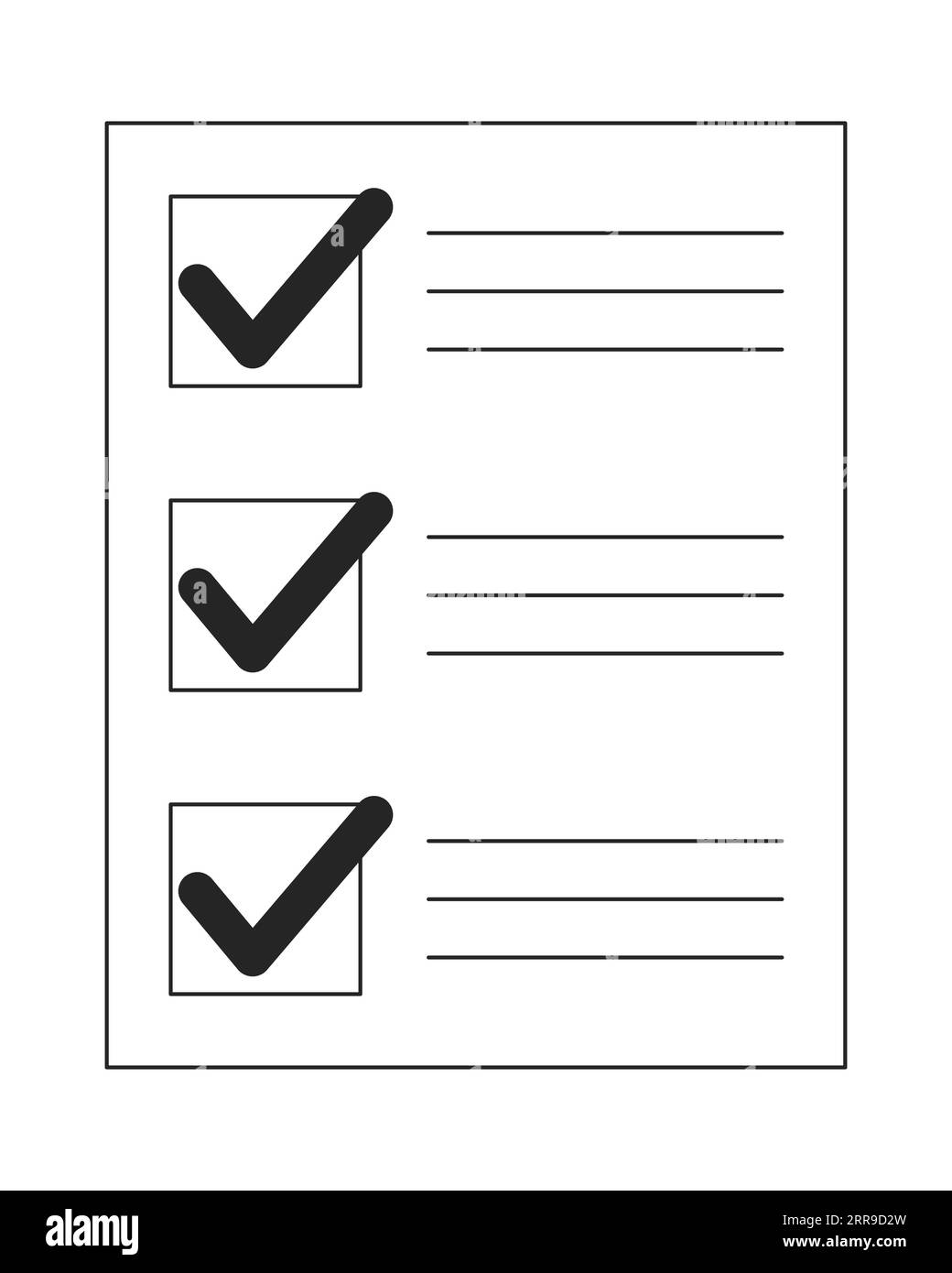 Checklist Flat Monochrome Isolated Vector Object Stock Vector Image