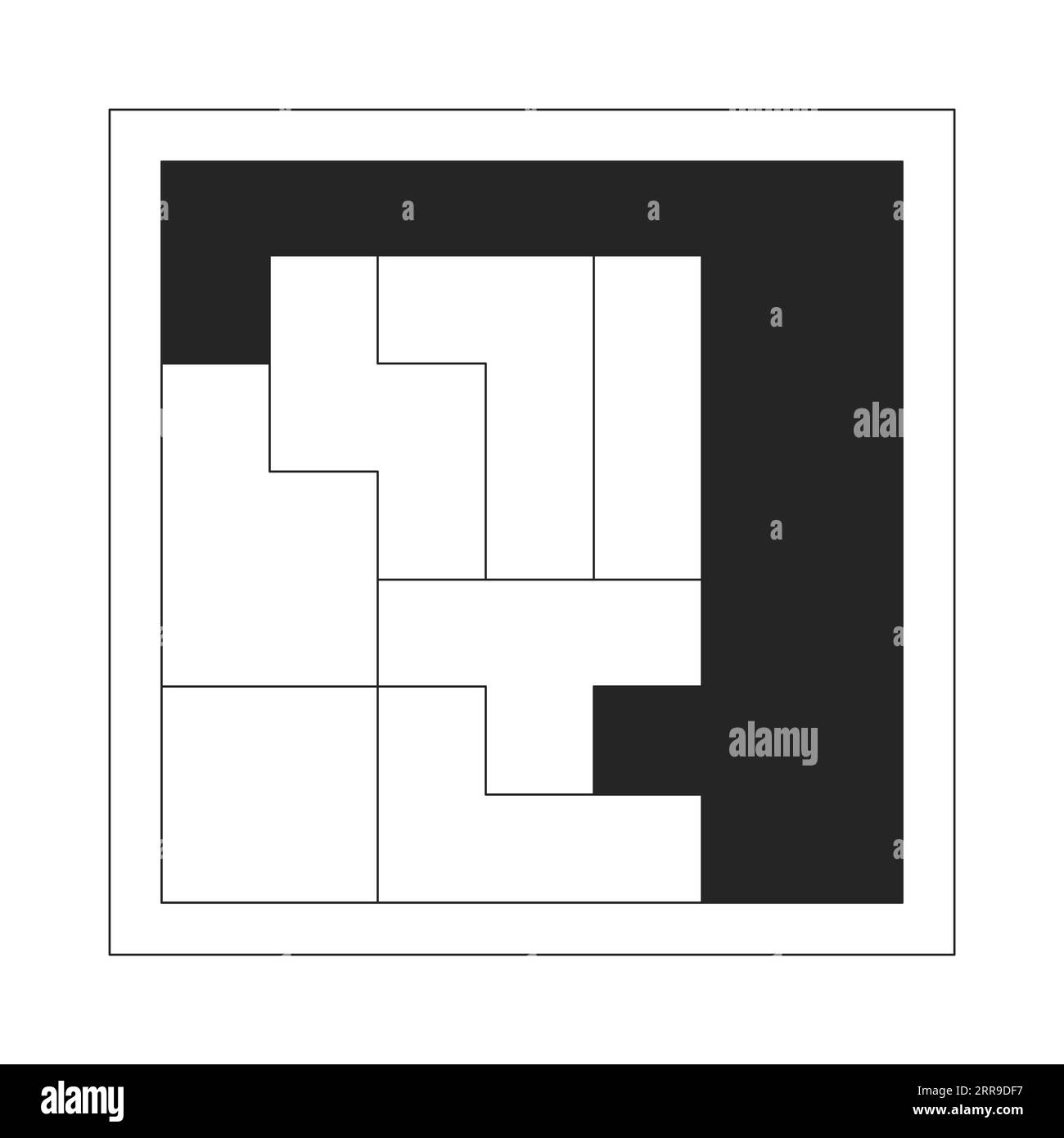 Tetrominoes Cube Flat Monochrome Isolated Vector Object Stock Vector