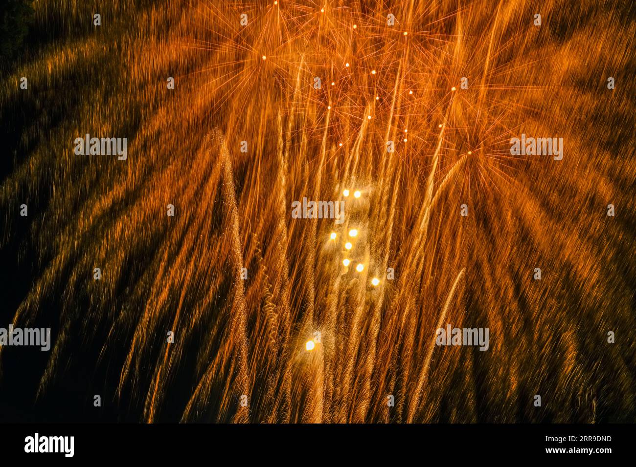 Colorful fireworks exploded in the night sky Stock Photo - Alamy