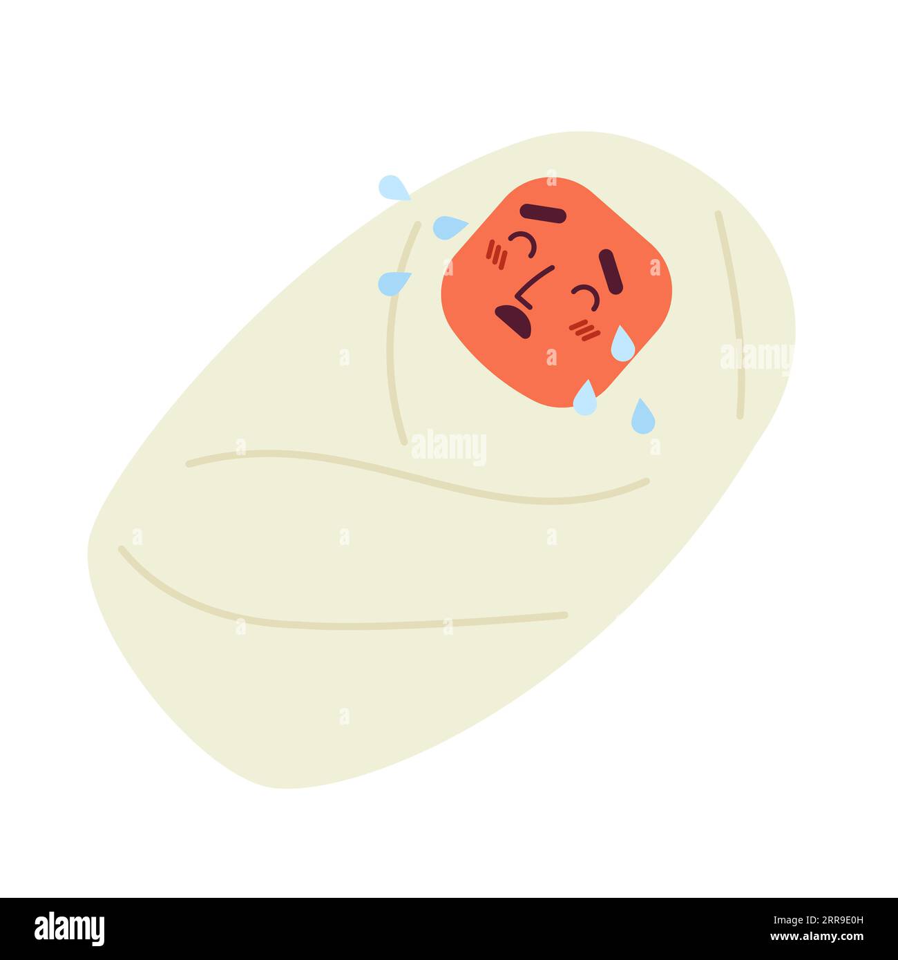 Crying newborn semi flat color vector character Stock Vector Image ...