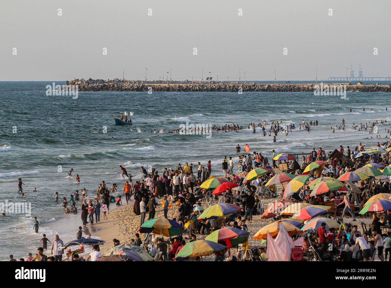 210612 -- GAZA, June 12, 2021 -- Palestinians enjoy themselves in the ...