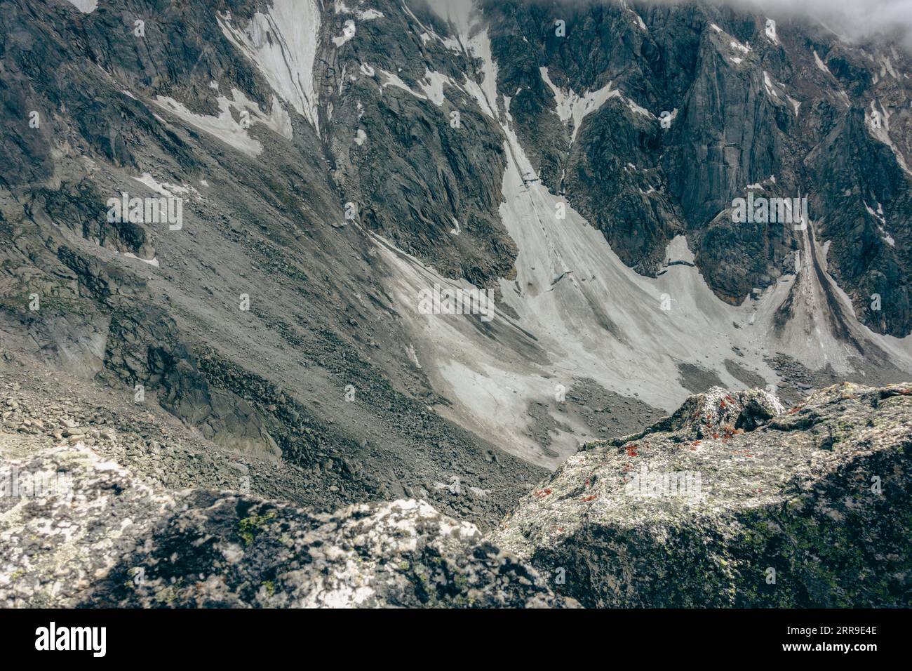 Icy glaciers and lakes in the Kinner Kailash Mountain range of the ...
