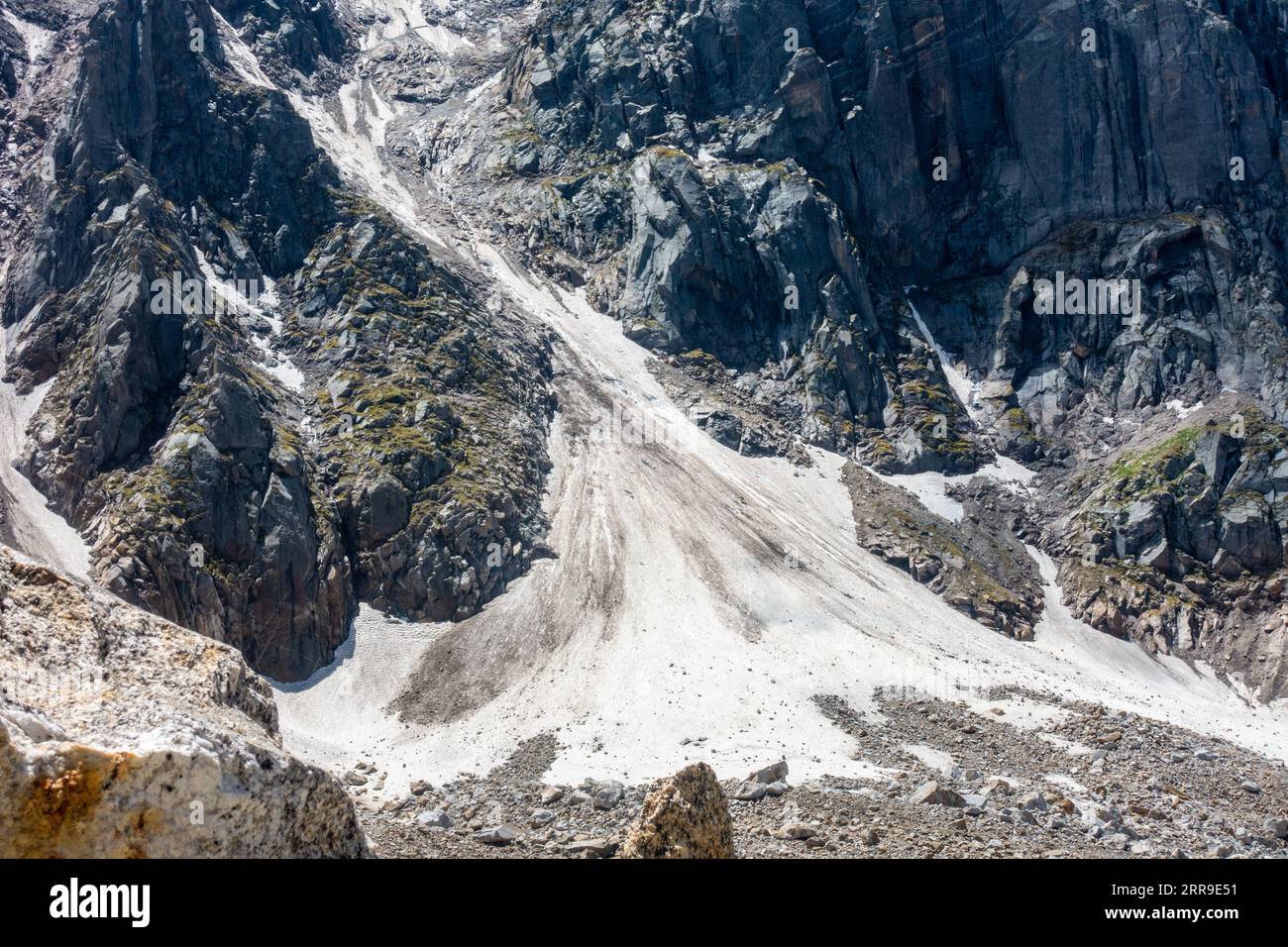 Icy glaciers and lakes in the Kinner Kailash Mountain range of the ...