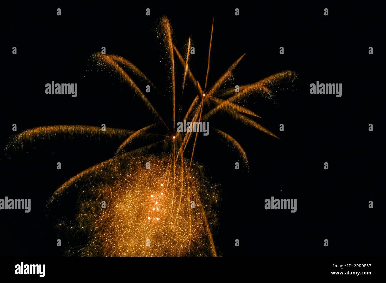 Colorful fireworks exploded in the night sky Stock Photo - Alamy