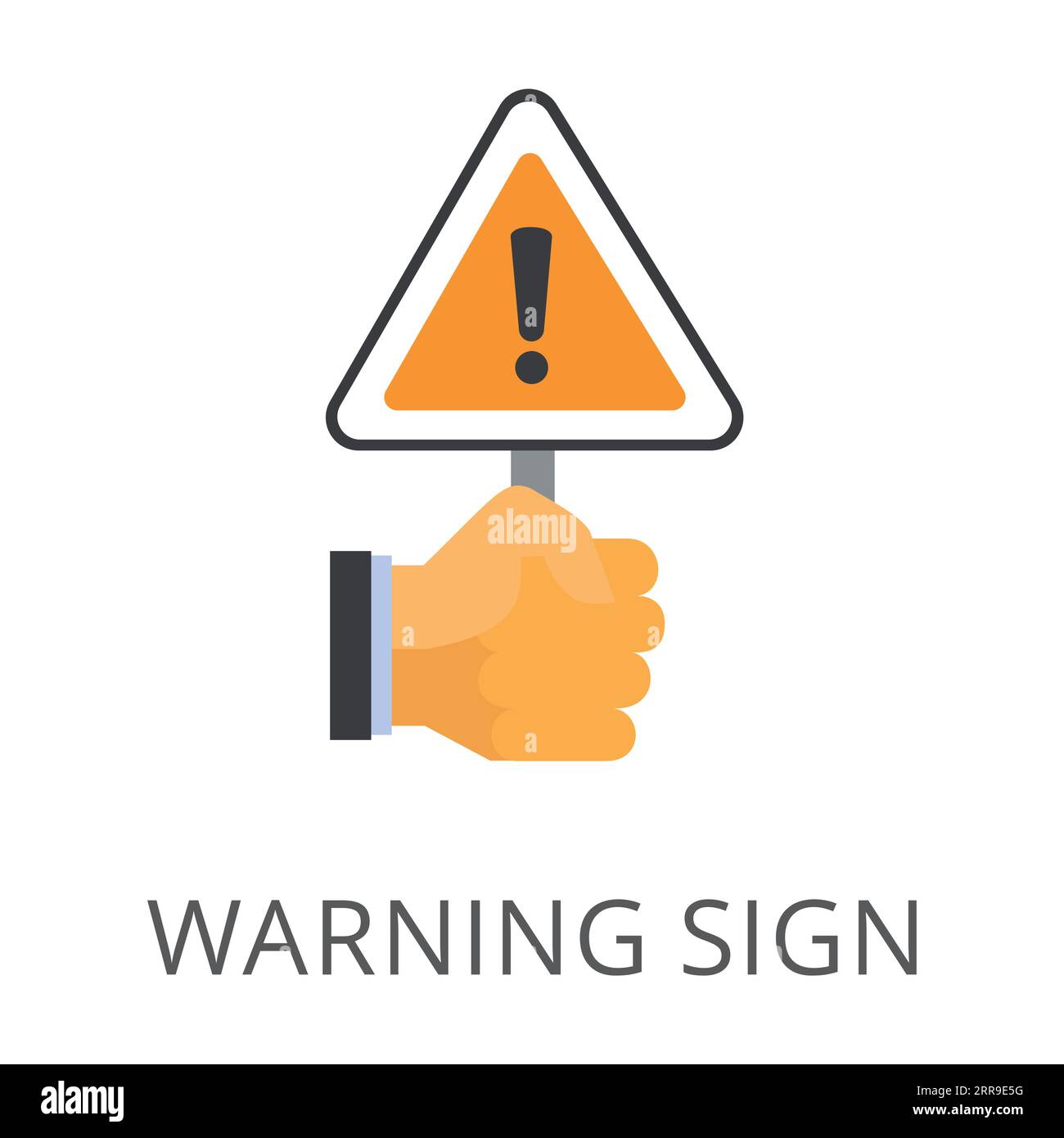 Hand holding warning sign flat vector icon Stock Vector Image & Art - Alamy