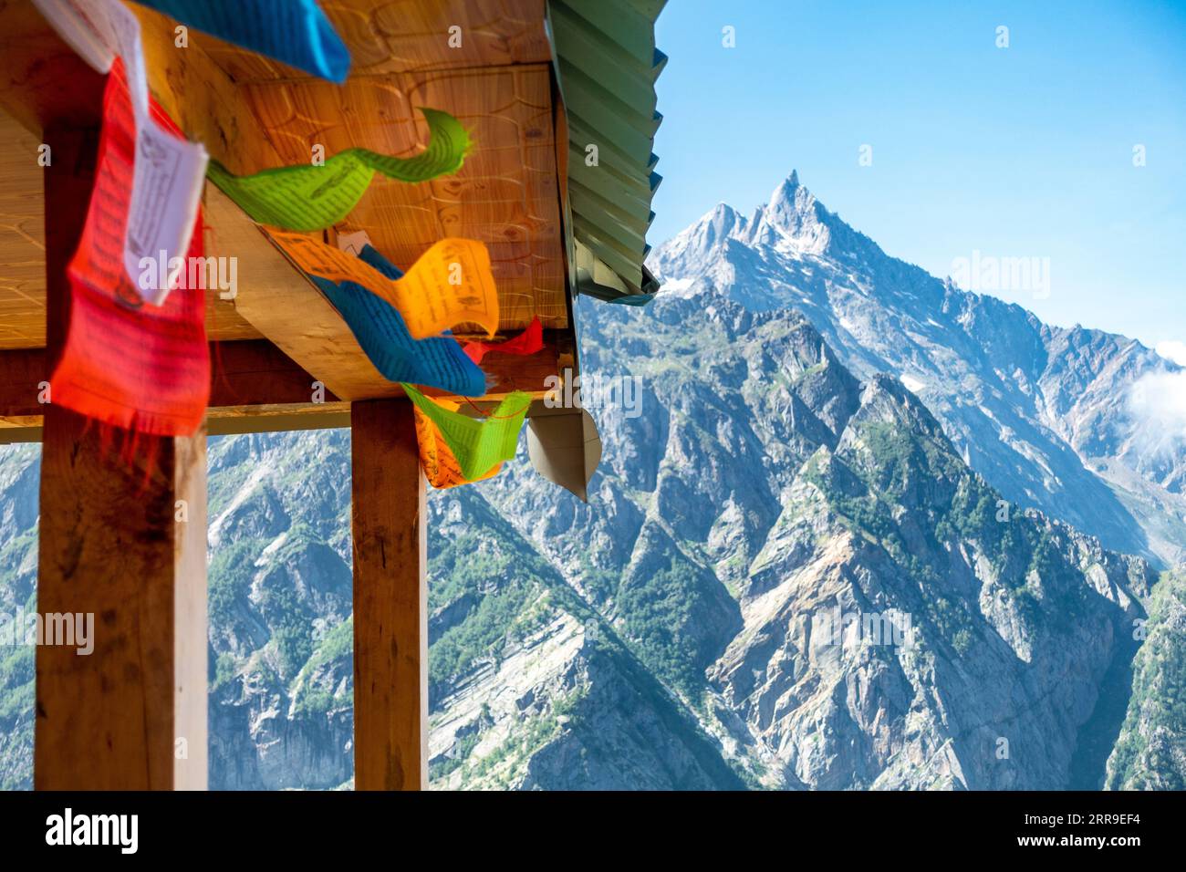 A creative shot from a Himachal Pradesh homestay balcony in Kinner ...