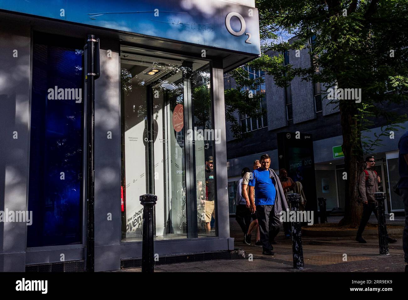 London, UK. 06th Sep, 2023. People walk past O2, a global brand name ...
